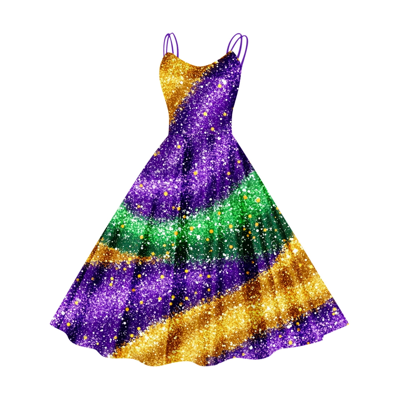 Hyknon Carnival Dresses for Women 2025 Sparkling Retro Graphics Printed ...