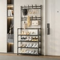 Hyknon Coat Rack with Storage Shelf, 4 Tier Coat and Shoe Rack, Simple ...