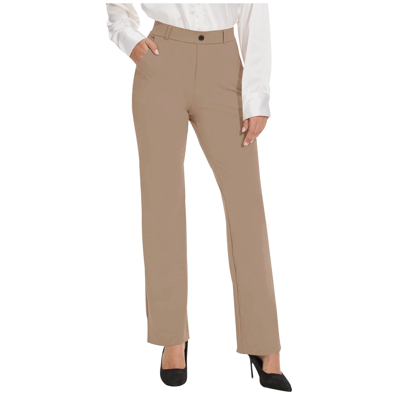Hyknon Dress Pants Women Fahion Solid Color High Waisted Business Suit ...