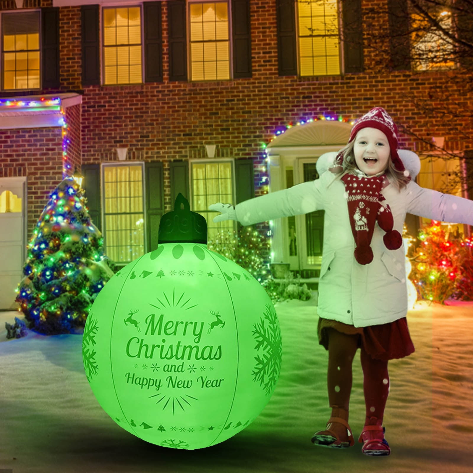 Hyknon Giant Inflatable Christmas Ball Christmas Decoration Plastic ...