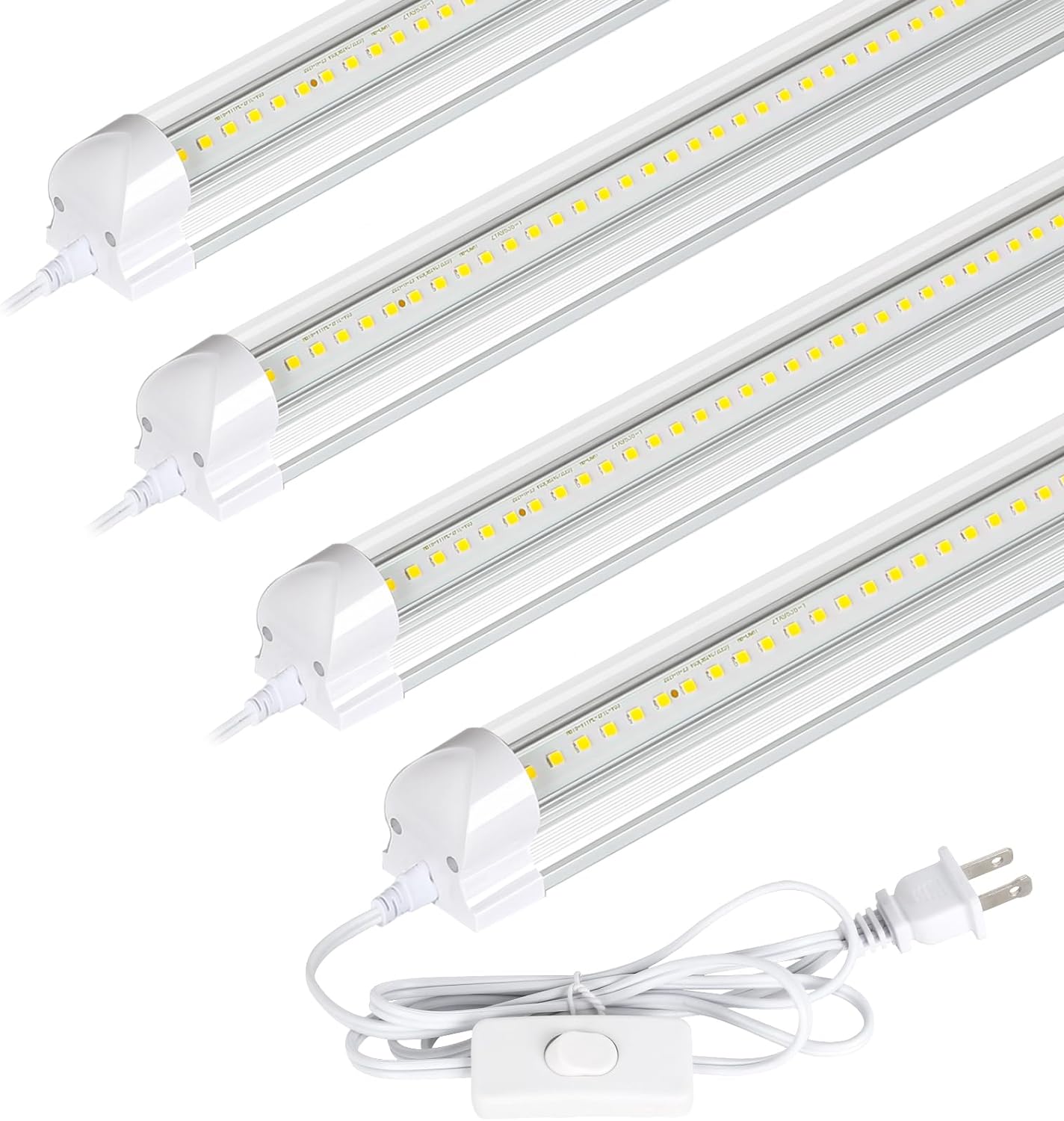 8Ft HO LED Tube Light Bulbs,Rotate R17D Base,V Shape,72W 6000K 4-Pack ...