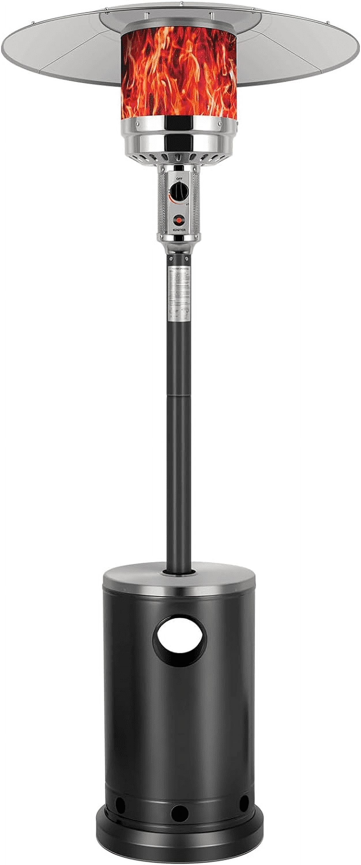 Hykolity Portable 50,000 BTU Propane Gas Heater for Outside Deck and Porch, Auto Shut-off, Black ...