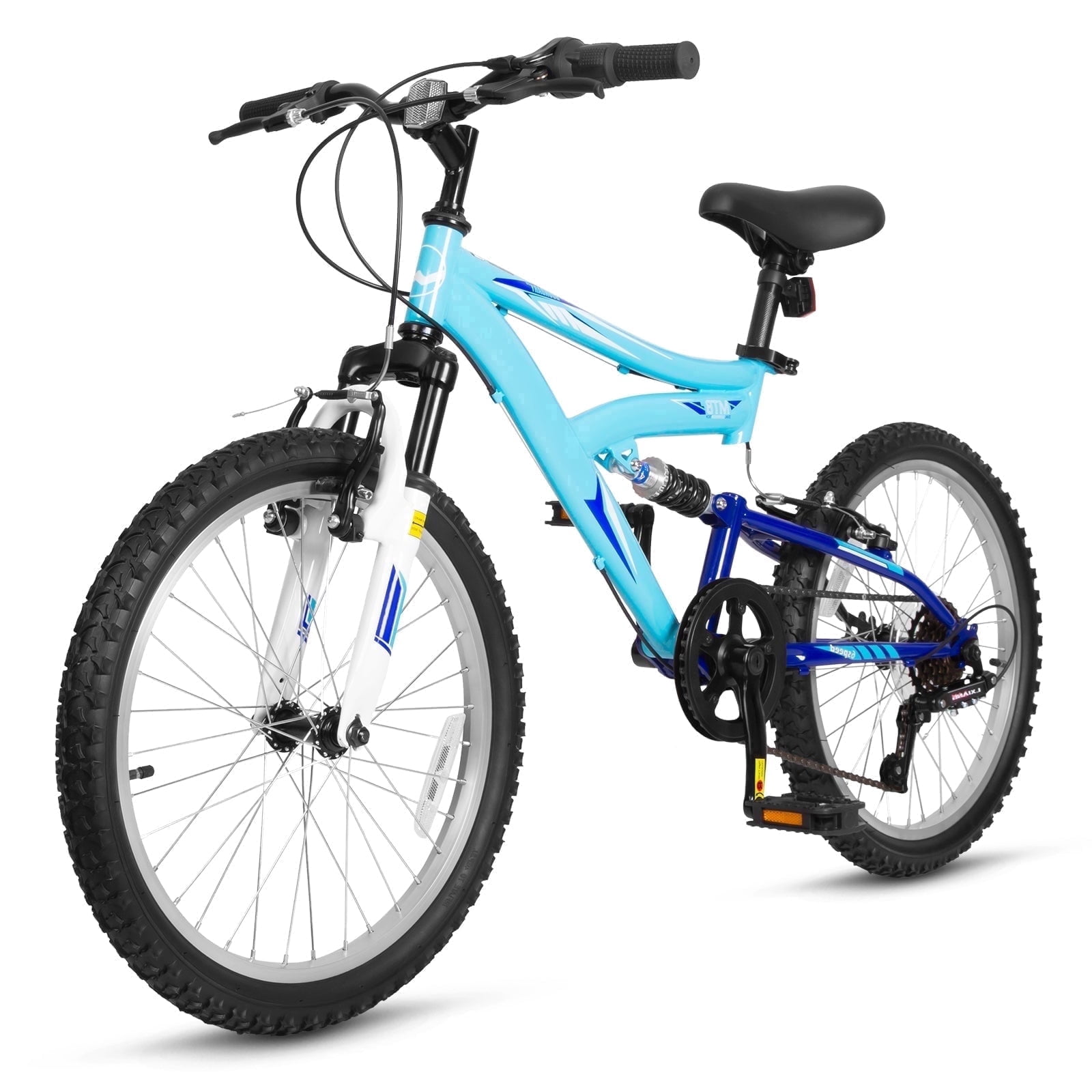 Hykolity Kids Mountain Bike, 20 inch, Aqua Blue, for Ages 6-12 Years ...