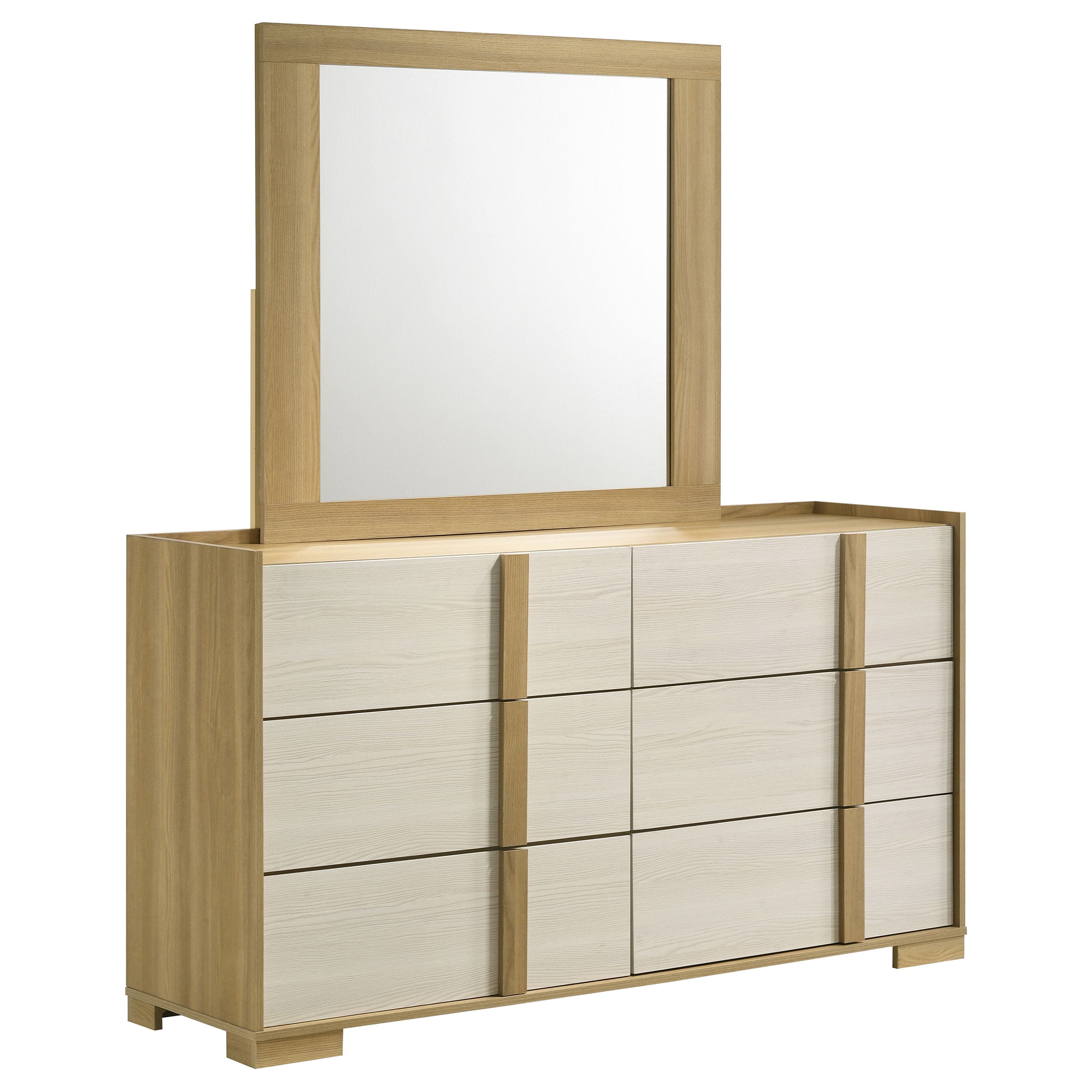 Hyland 6-drawer Dresser with Mirror Natural - Walmart.com