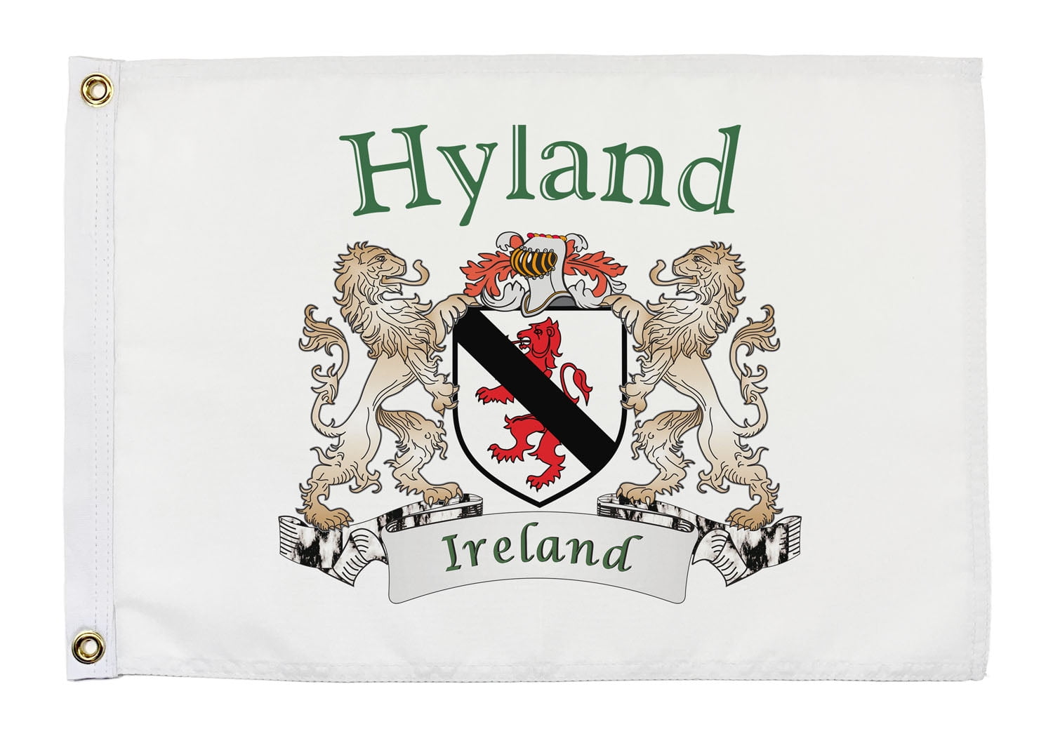 Hyland Irish Coat of Arms Small White Flag - 16"x10.5" inches - Walmart.com
