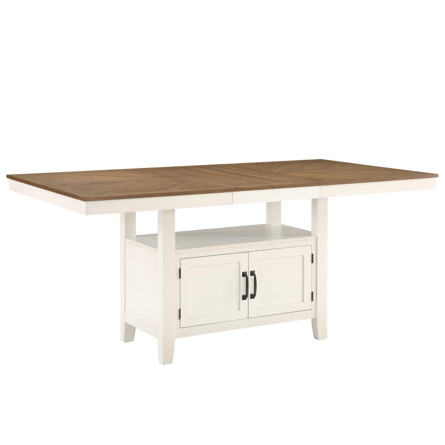 Hyland Off White and Honey Brown Wood Counter Table - Walmart.com