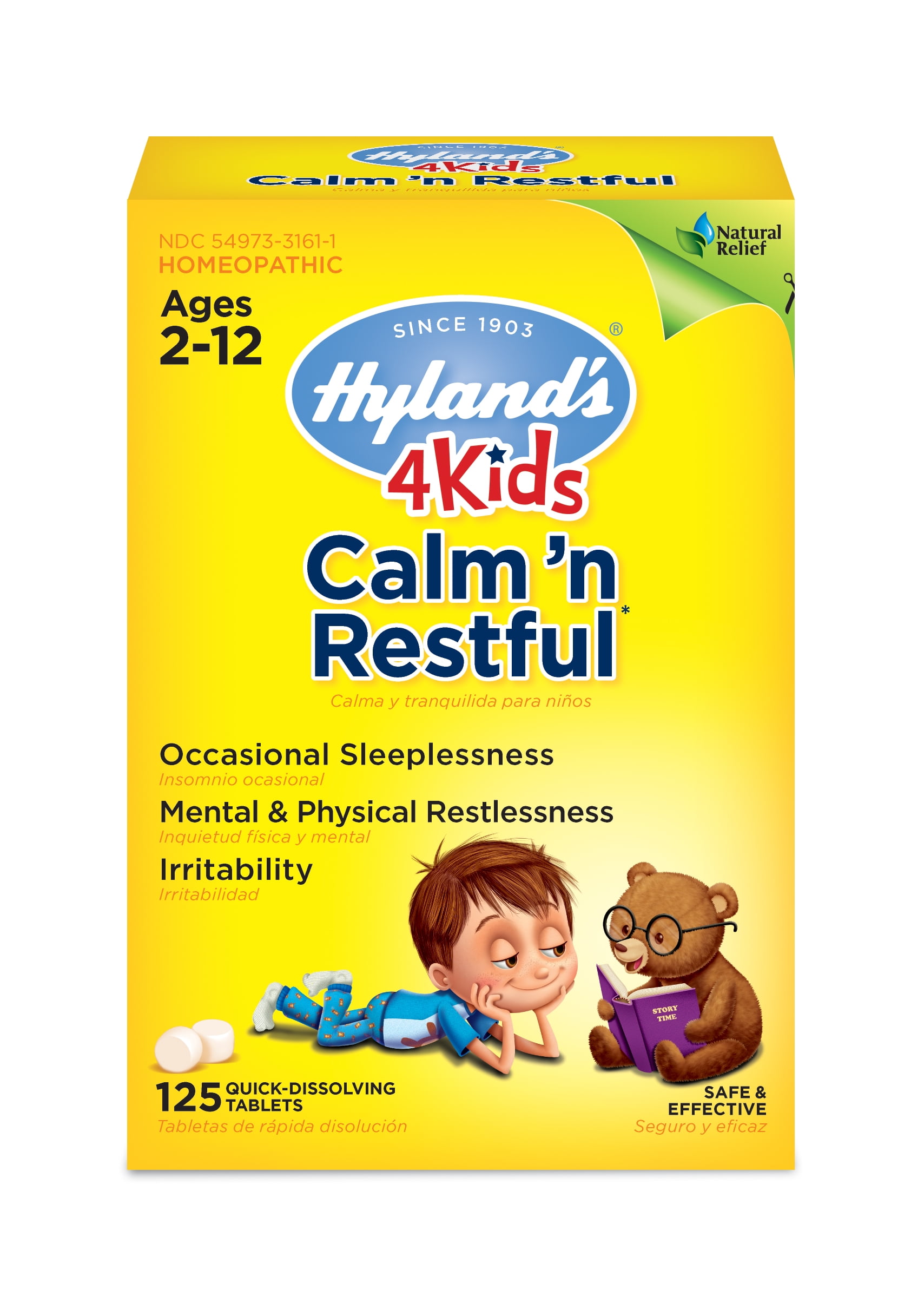 Hyland's 4 Kids Natural Calm'n Restful Tablets, Natural Relief of ...