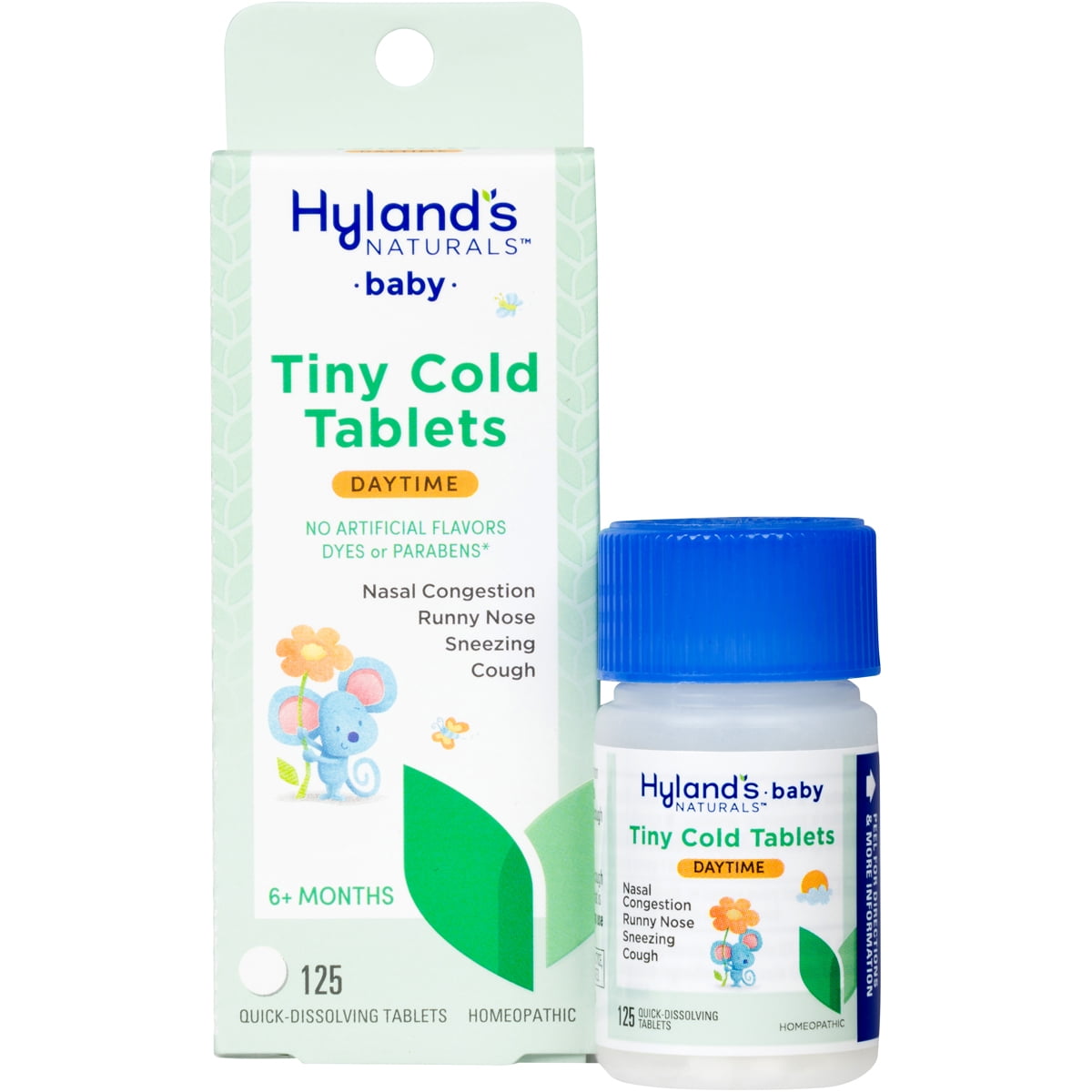 Hyland's Baby Tiny Cold Tablets, Ages 6+ Months, Daytime, 125 Quick ...