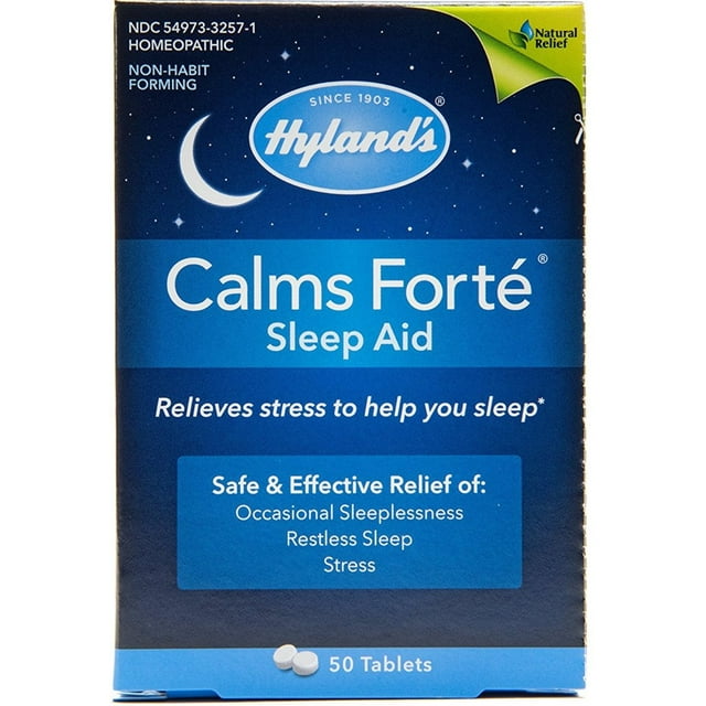 Hyland's Calms Forte Sleep Aid Tablets 50 ea (Pack of 2) - Walmart.com