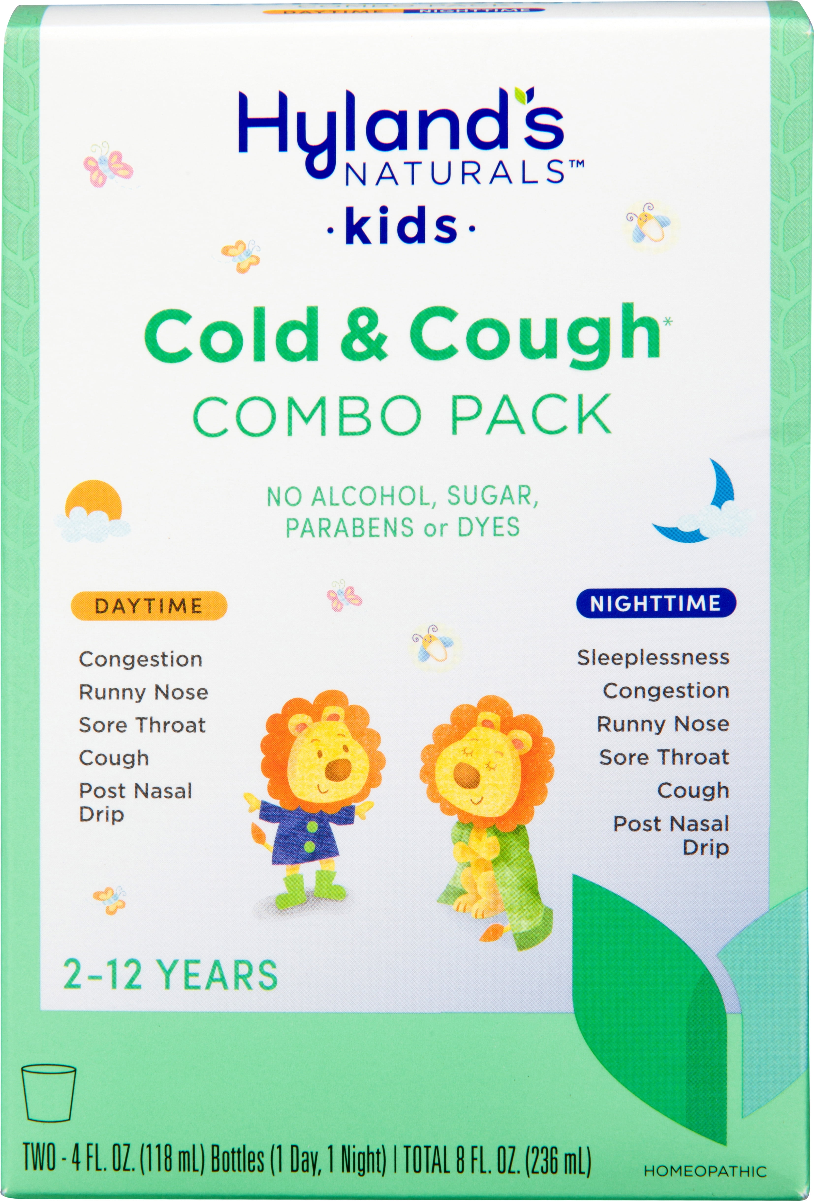 Hyland's Kids Cold & Cough, Ages 2-12, Day & Night Combo Pack, 8 fl oz ...