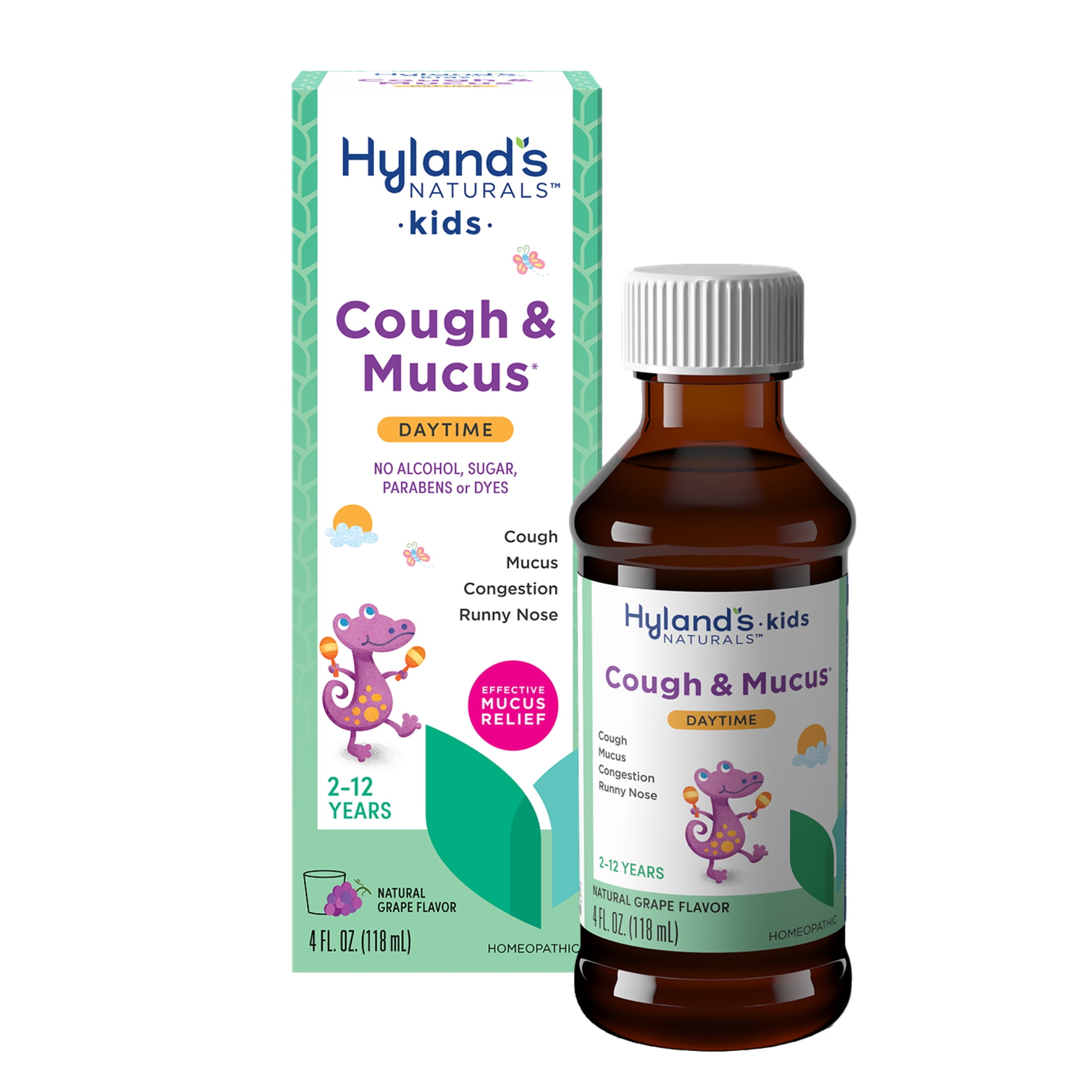 Hyland's Kids Cough & Mucus, Ages 2-12, Daytime, Grape, 4 fl oz HSA/FSA ...