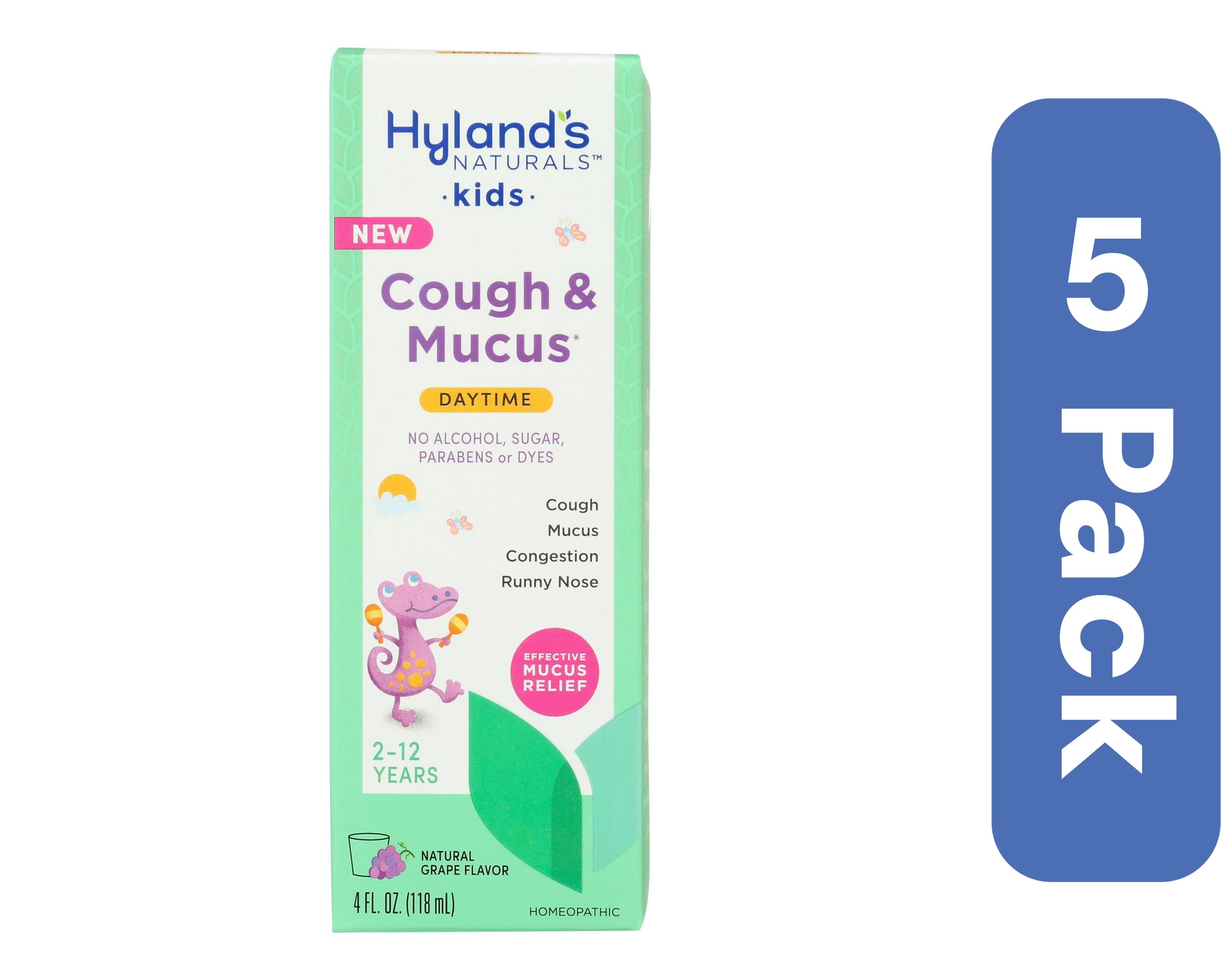 Hyland's Kids Cough Mucus Grape 4 fl oz (Pack Of 5) - Walmart.com