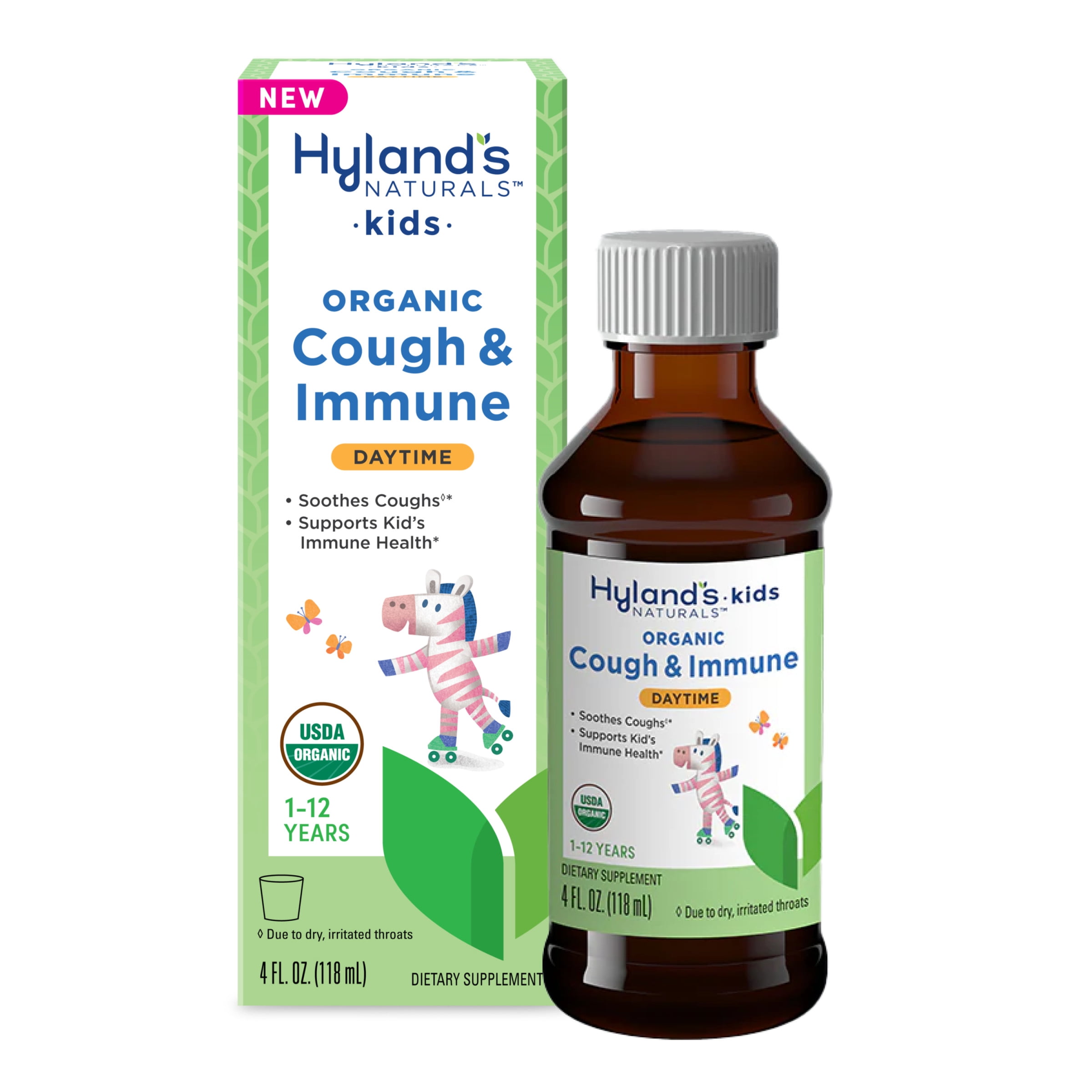 Hyland's Kids, Organic Cough & Immune, Ages 1-12, Daytime, 4 fl oz ...