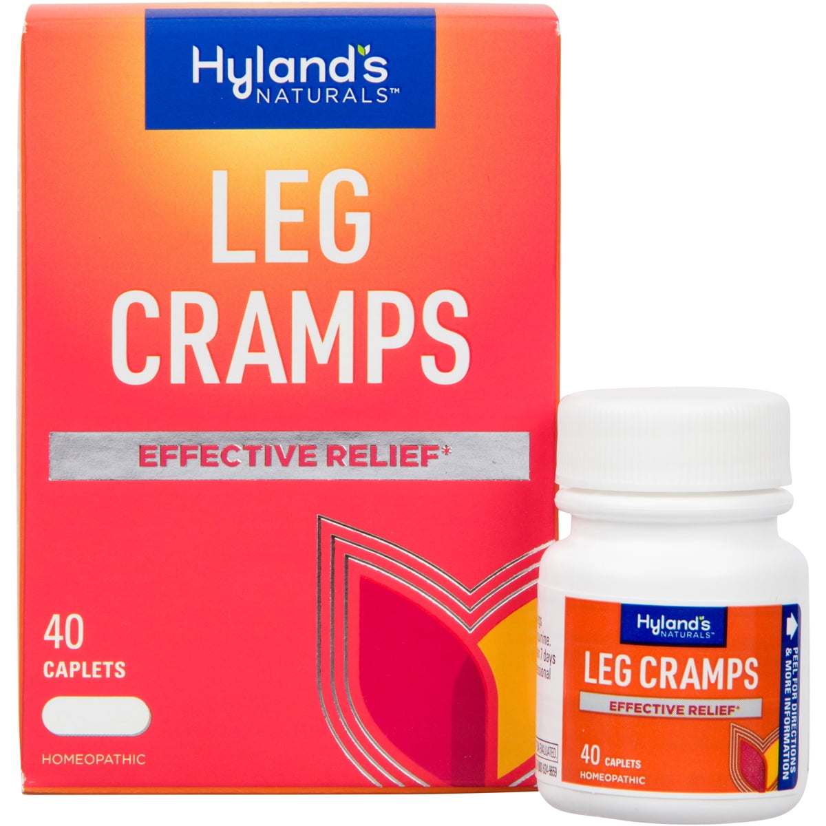 Hyland's Natural Leg Cramp Relief Caplets, Muscle Pain Medication, 40 ...