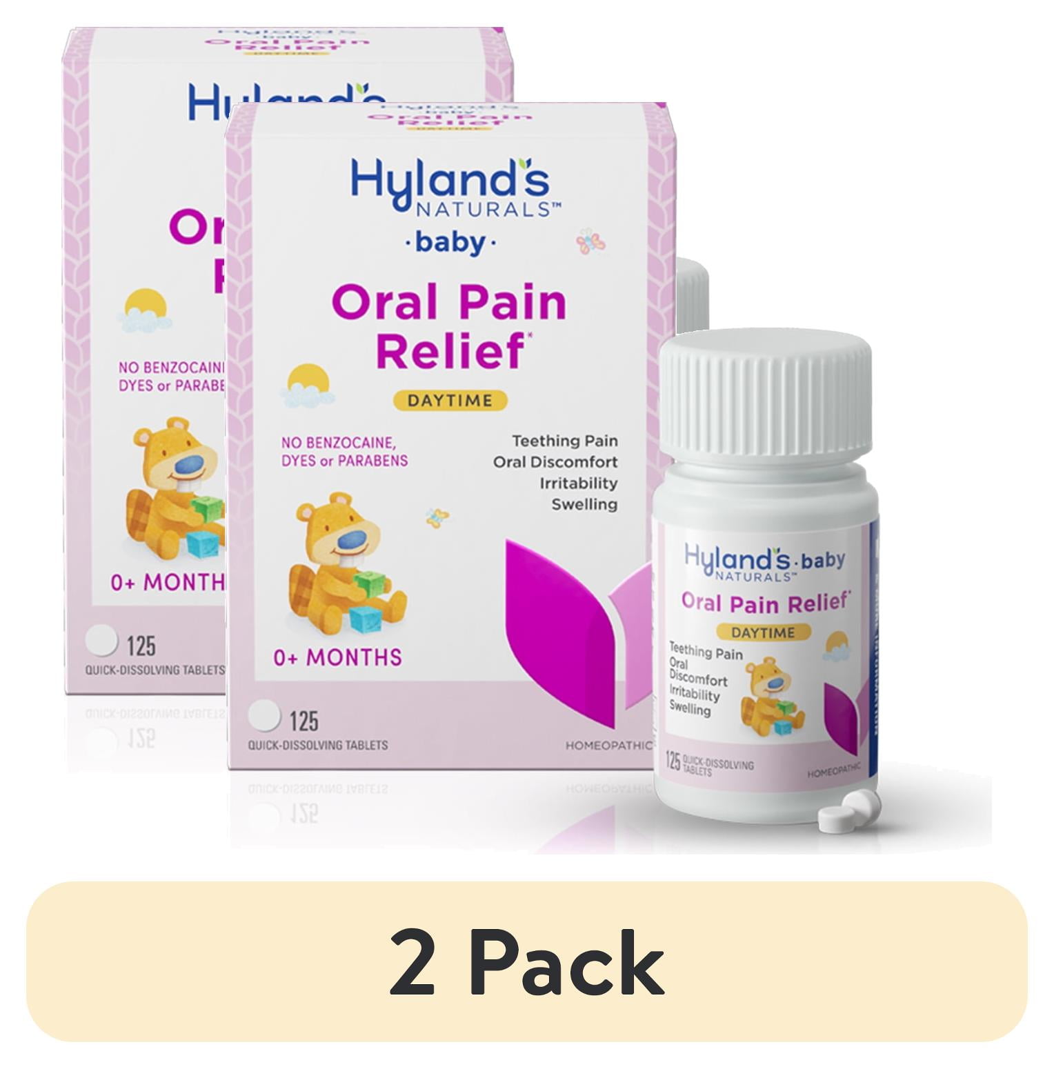 (2 pack) Hyland's Baby Oral Pain Relief, 125 tablets - Walmart.com