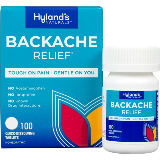 Hyland's Naturals Backache Relief, Natural Pain Relief, 100 Tablets ...