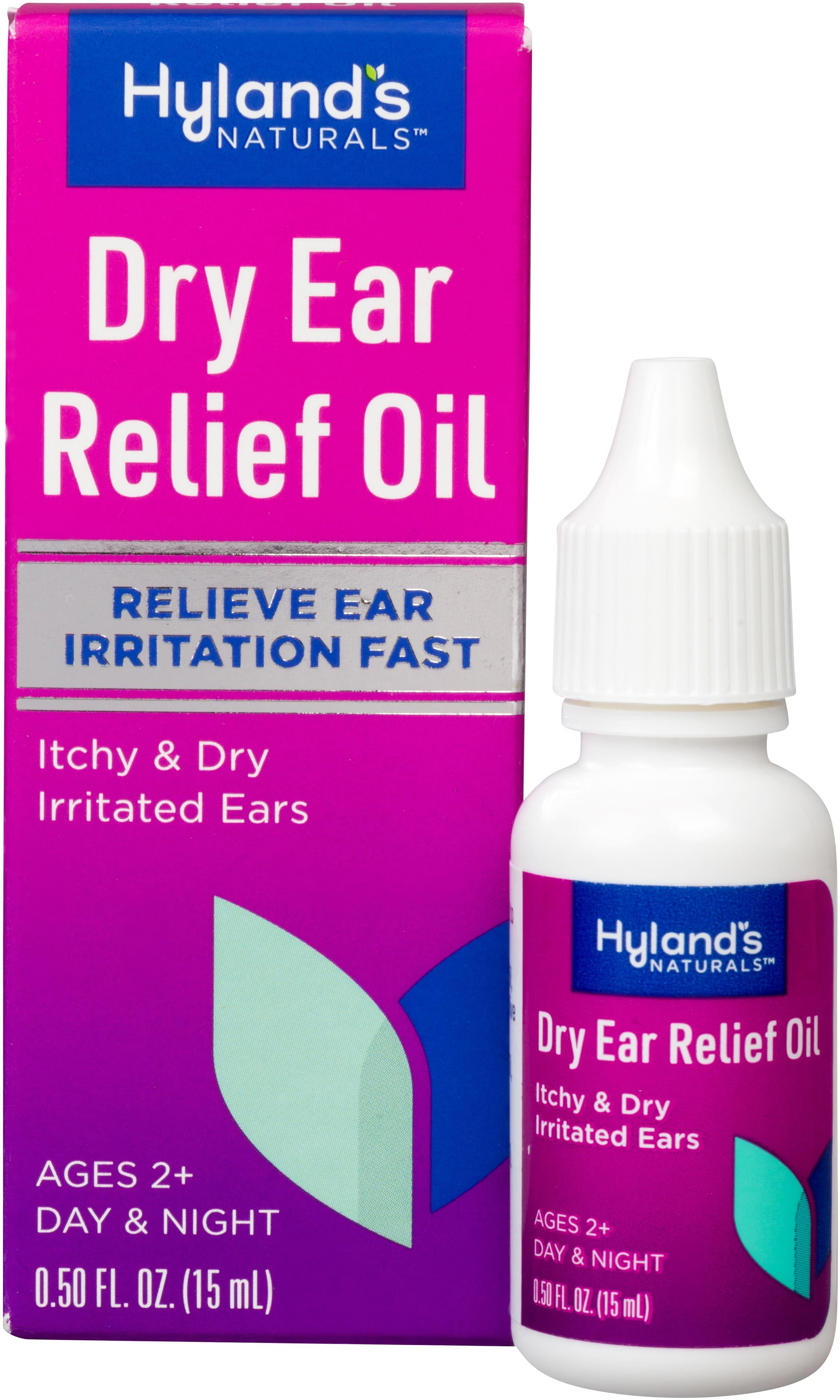 Hyland's Naturals Dry Ear Relief Oil, Relieve Ear Irritation, Itchiness, & Dryness Fast, 0.5 oz ...