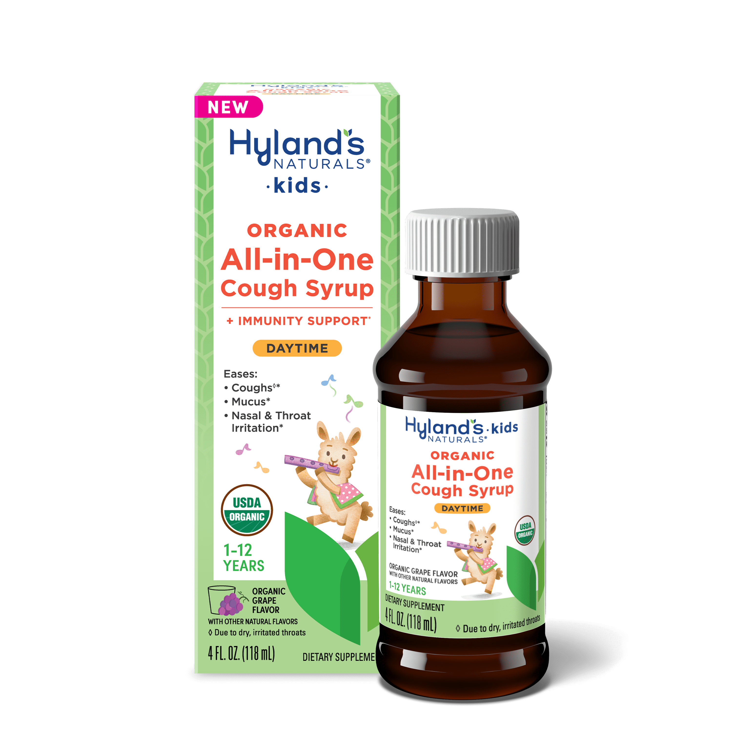 Hyland's Kids, Organic All-in-One Cough Syrup, Ages 1-12, Daytime, 4 fl ...