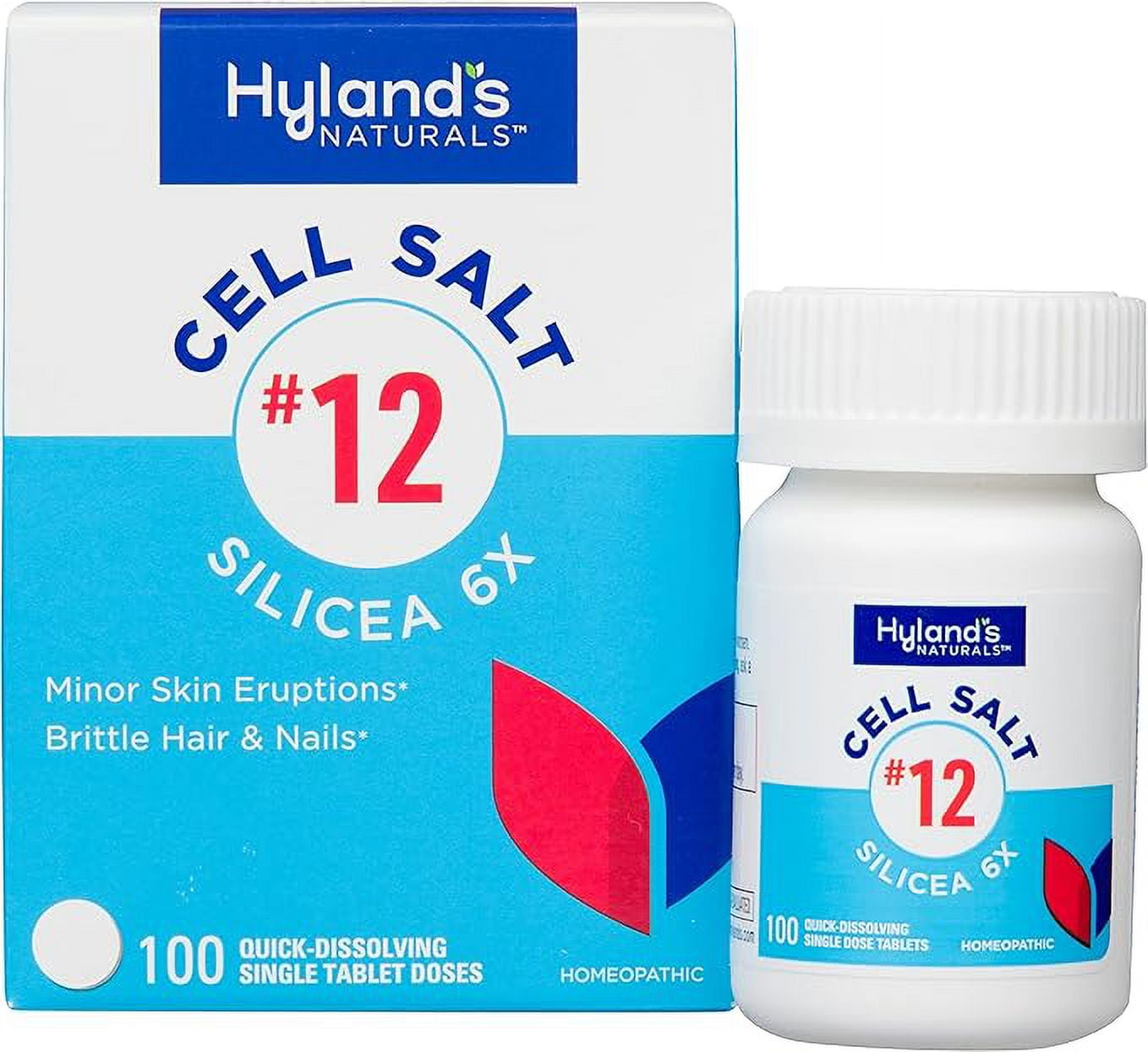 Hyland's Naturals N. 12 Cell Salt Silicea 6X Tablets, Acne & Blackhead Treatment, 100 Ea, 6 Pack ...