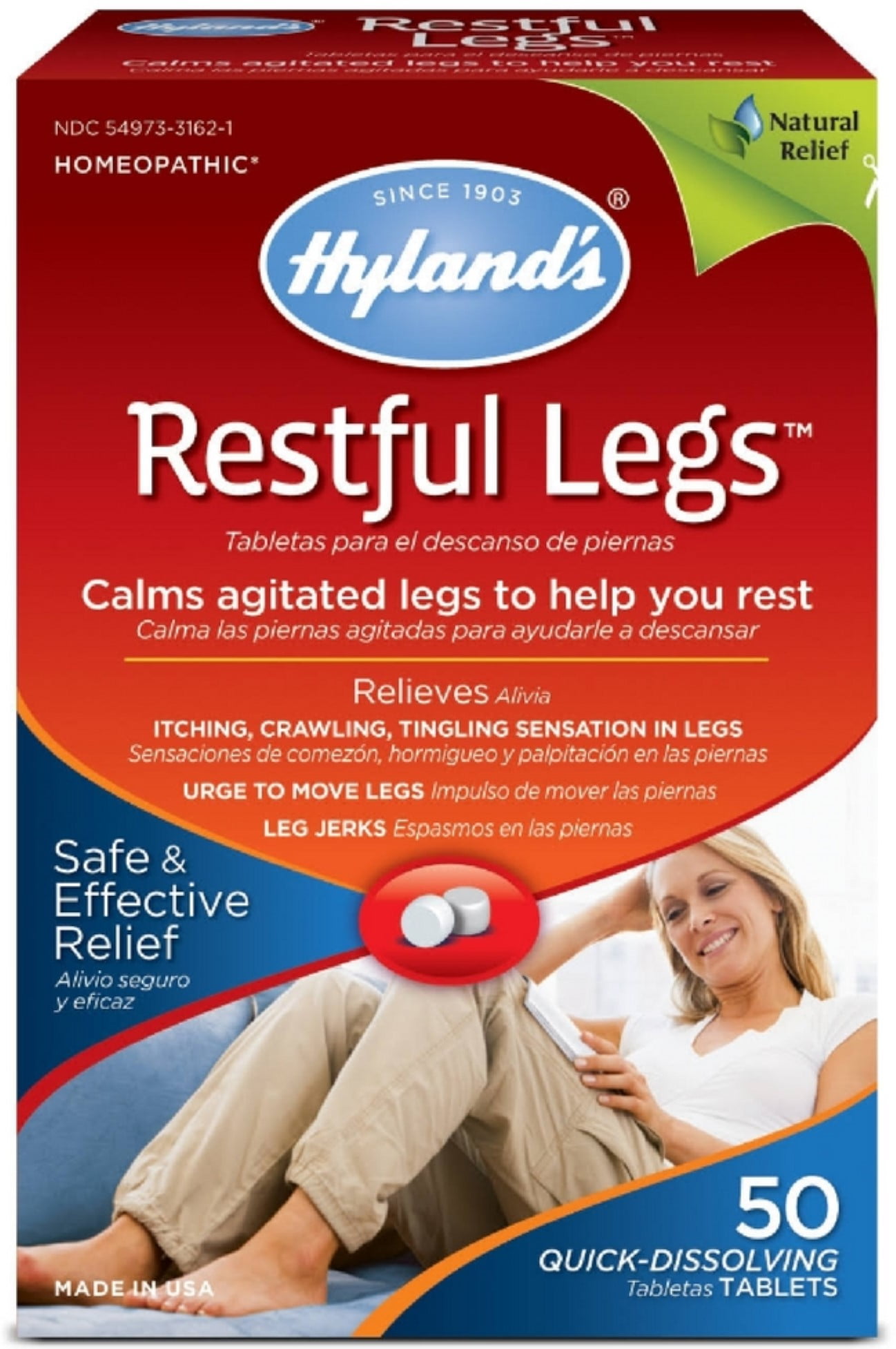 Hyland's Quick Dissolve Restful Legs Tablets, 50 ea, Pack of 6 ...