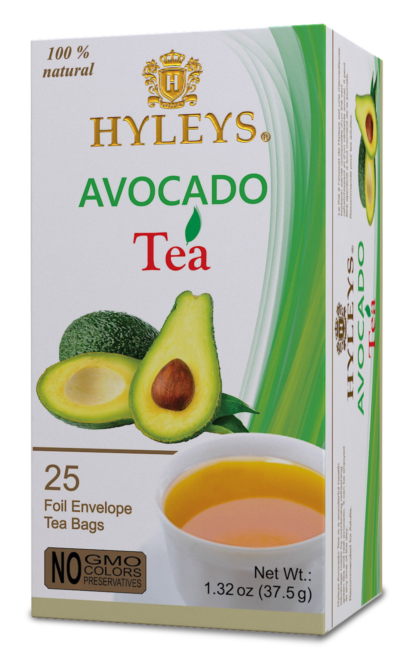 Hyleys Avocado Green Tea - 25 Tea Bags - Walmart.com