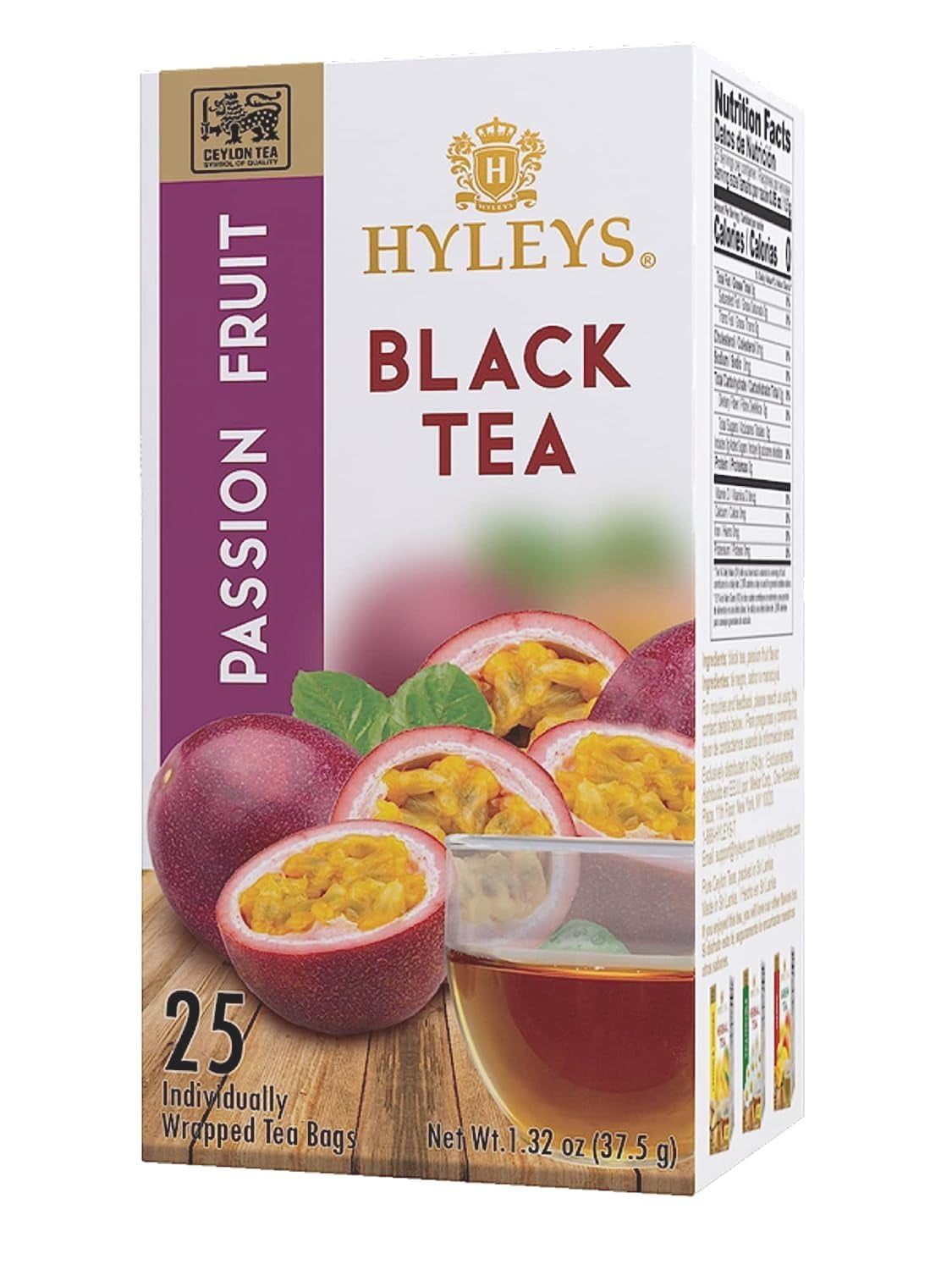 Hyleys Black Tea - Passion Fruit Maracuya Flavor - 25 Tea Bags ...