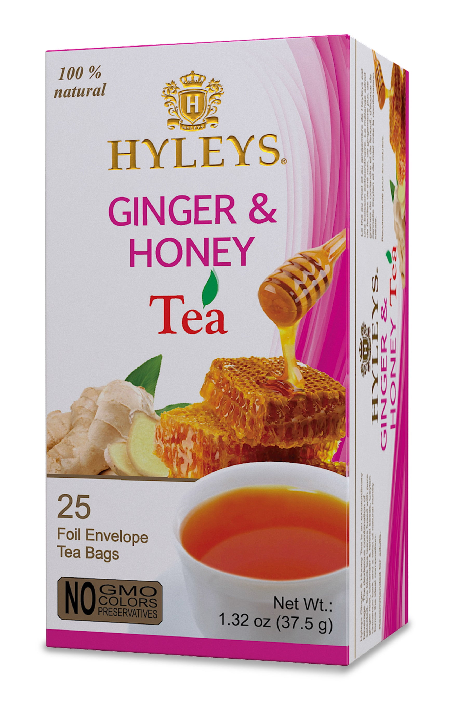 Hyleys Black Tea with Ginger & Honey - 25 Tea Bags - Walmart.com