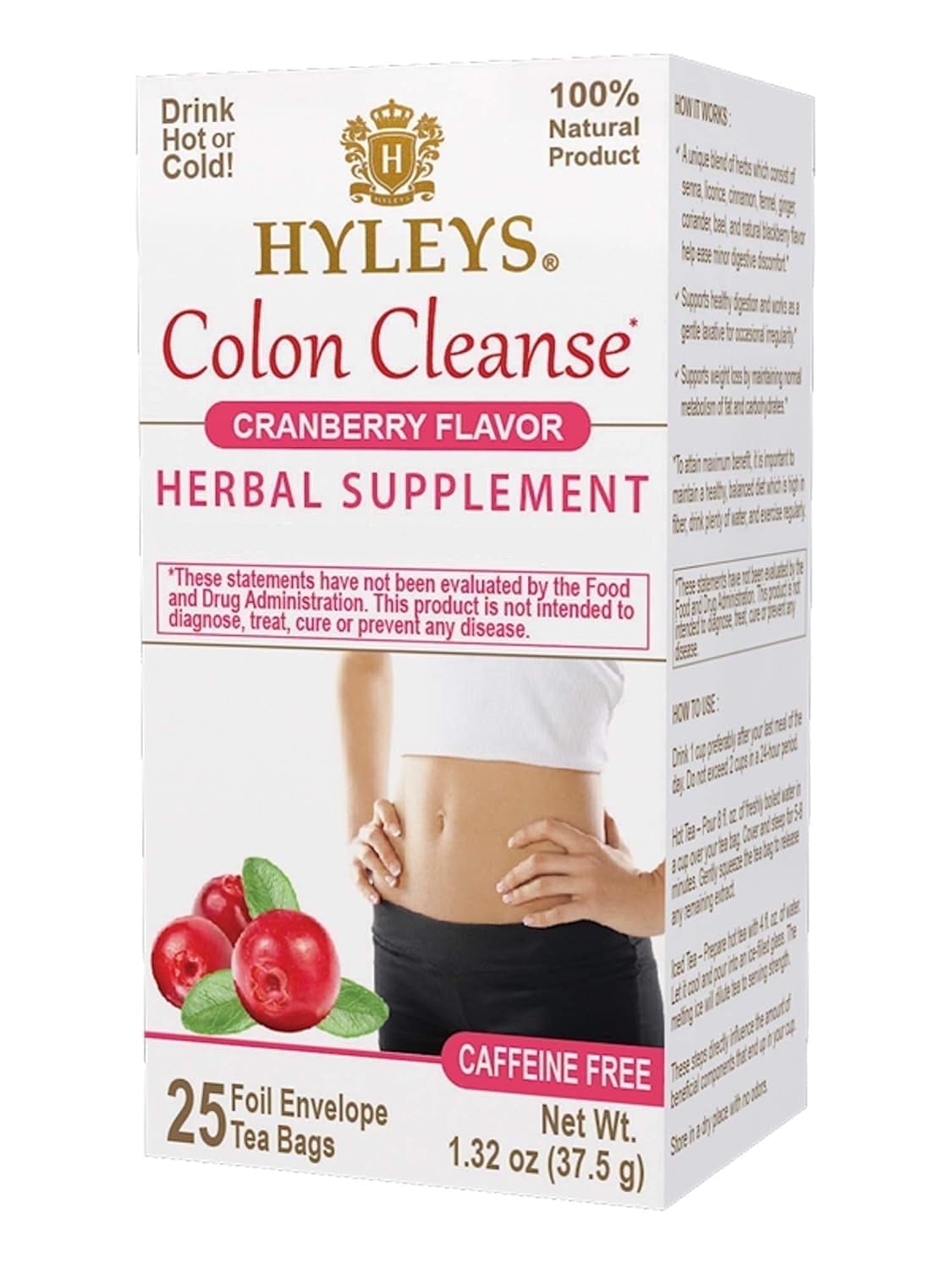 Hyleys Colon Cleanse Herbal Tea Detox - Caffeine Free Digestive Tea ...
