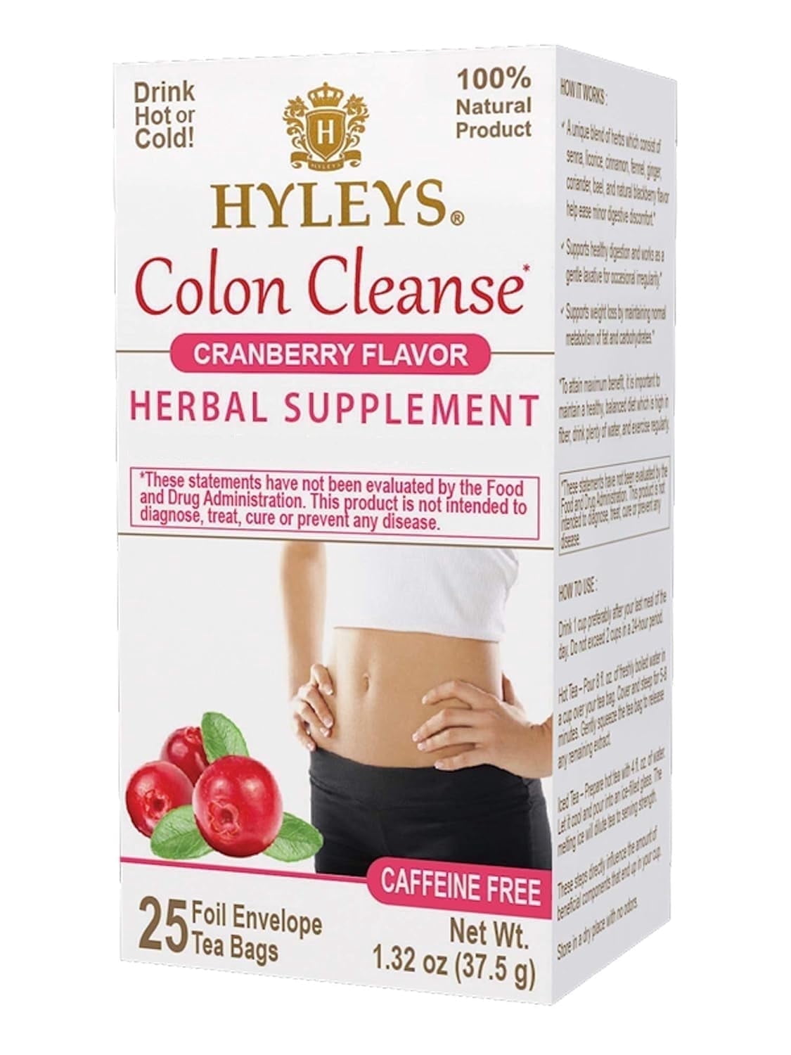 Hyleys Colon Cleanse Tea Herbal- Caffeine Free Digestive Tea Bags ...