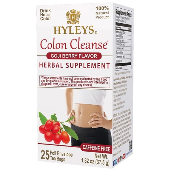 Hyleys Colon Cleanse Tea Herbal- Caffeine Free Digestive Tea Bags ...