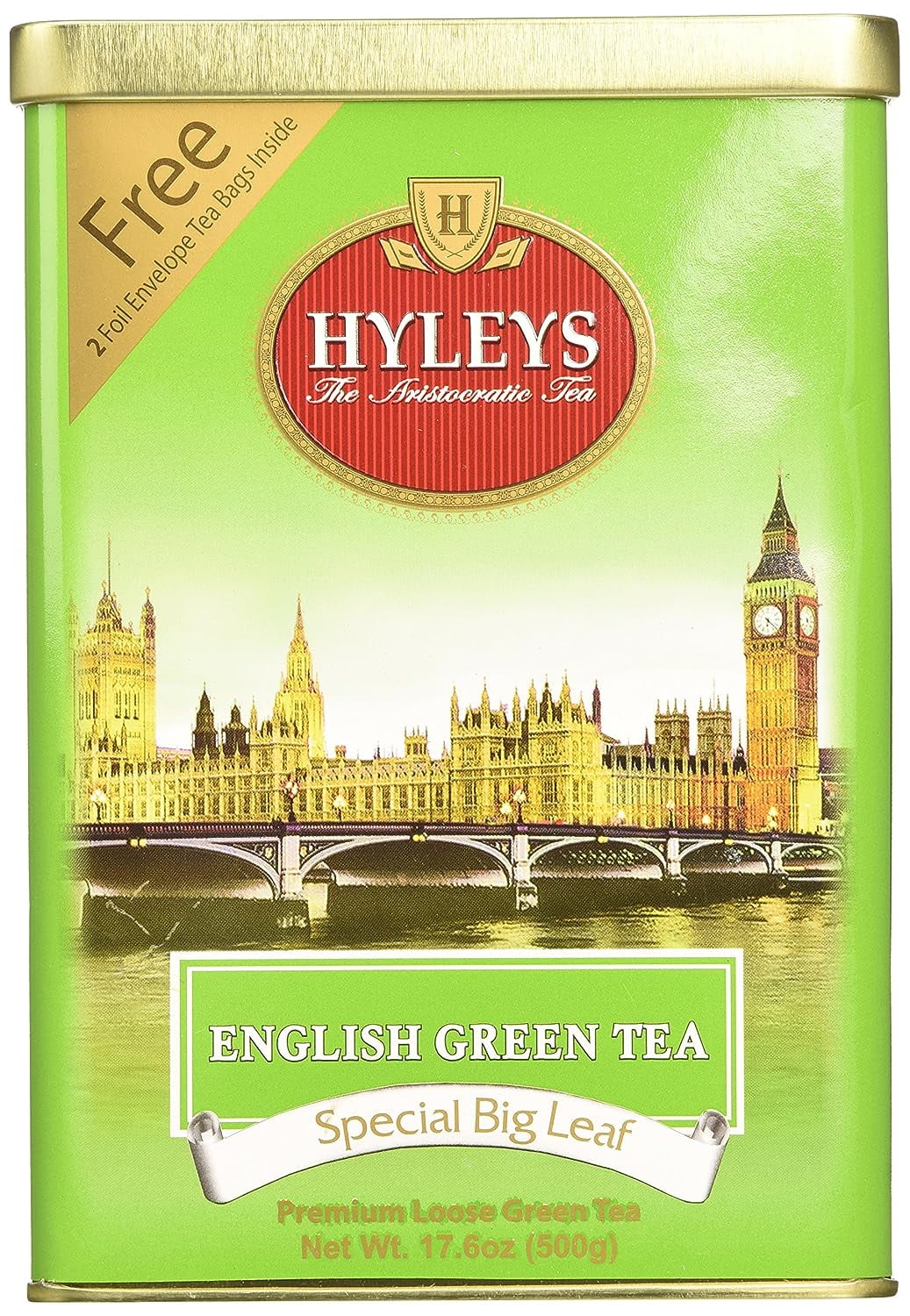 Hyleys Big Leaf English Green Tea Leaves - 17.6 oz (500g) Loose in ...