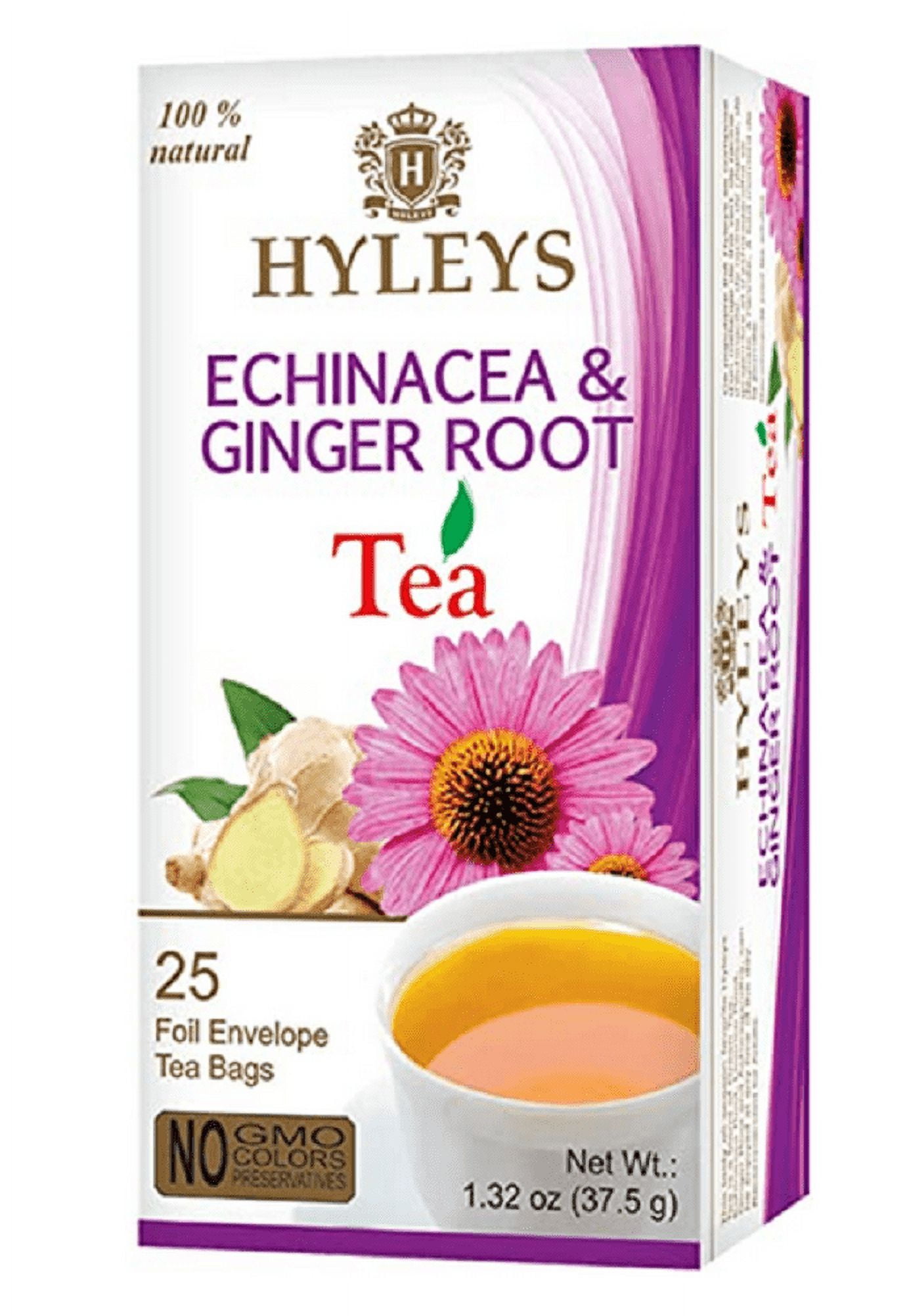 Hyleys Green Tea, Echinacea and Ginger Root, 25 Tea Bags, Immunity ...
