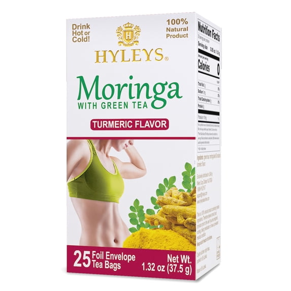 Hyleys Moringa Leaves Green Tea Bags - 25 ct - Turmeric Tea Flavor ...