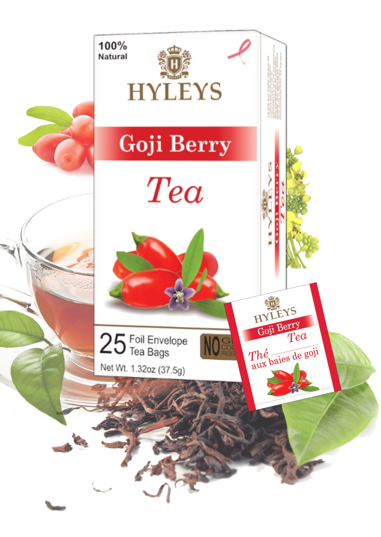 Hyleys Green Tea with Senna Goji Berry Flavor - 25 Tea Bags - Walmart.com