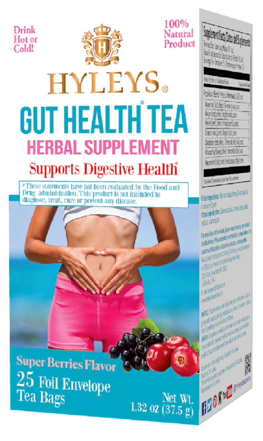 Hyleys Gut Health Tea Super Berries Flavor - 25 Tea Bags - Supports ...