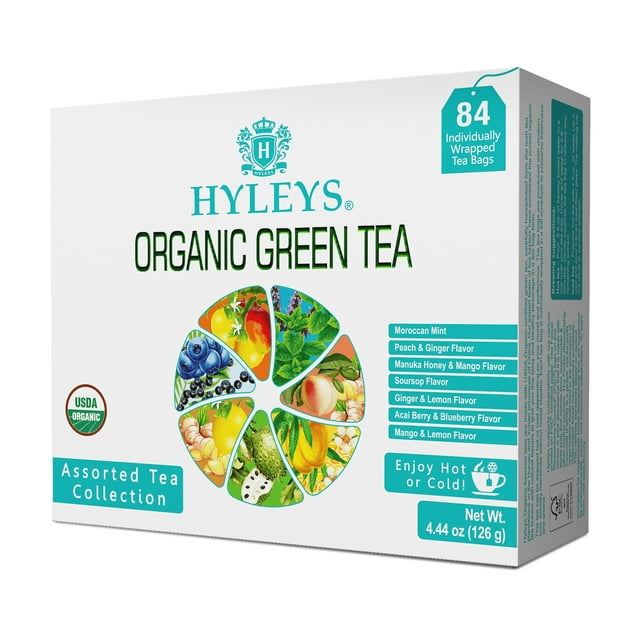 Hyleys Organic Green Tea 7 Flavor Assortment - 84 Tea Bags - Walmart.com