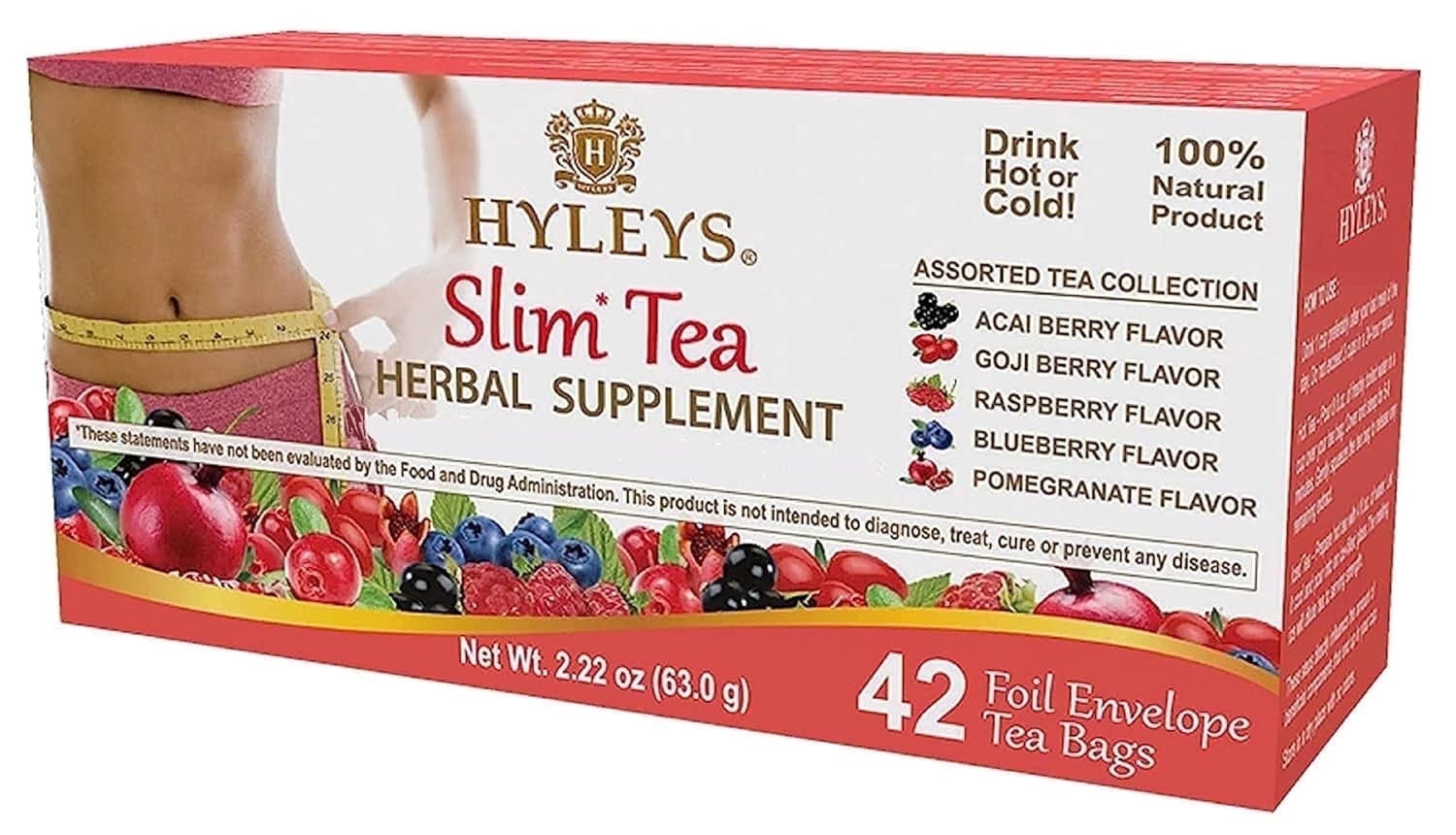 Hyleys Slim Tea Assorted Flavors, 42 Tea Bags, Herbal Detox and ...