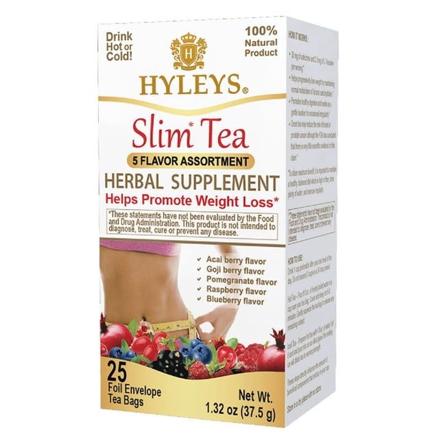 Hyleys Slim Tea 5 Flavor Assortment - 25 Tea Bags - Walmart.com