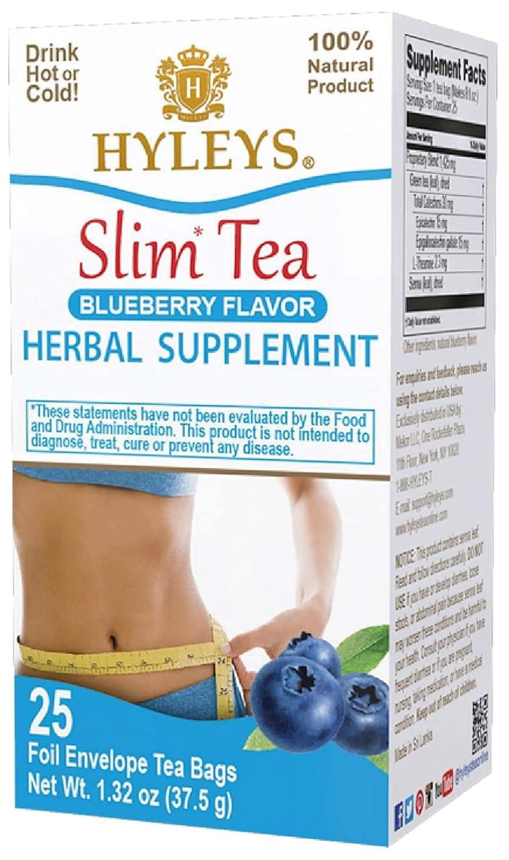 Hyleys Slim Tea Blueberry with Green Tea & Senna - Herbal Weight Loss ...