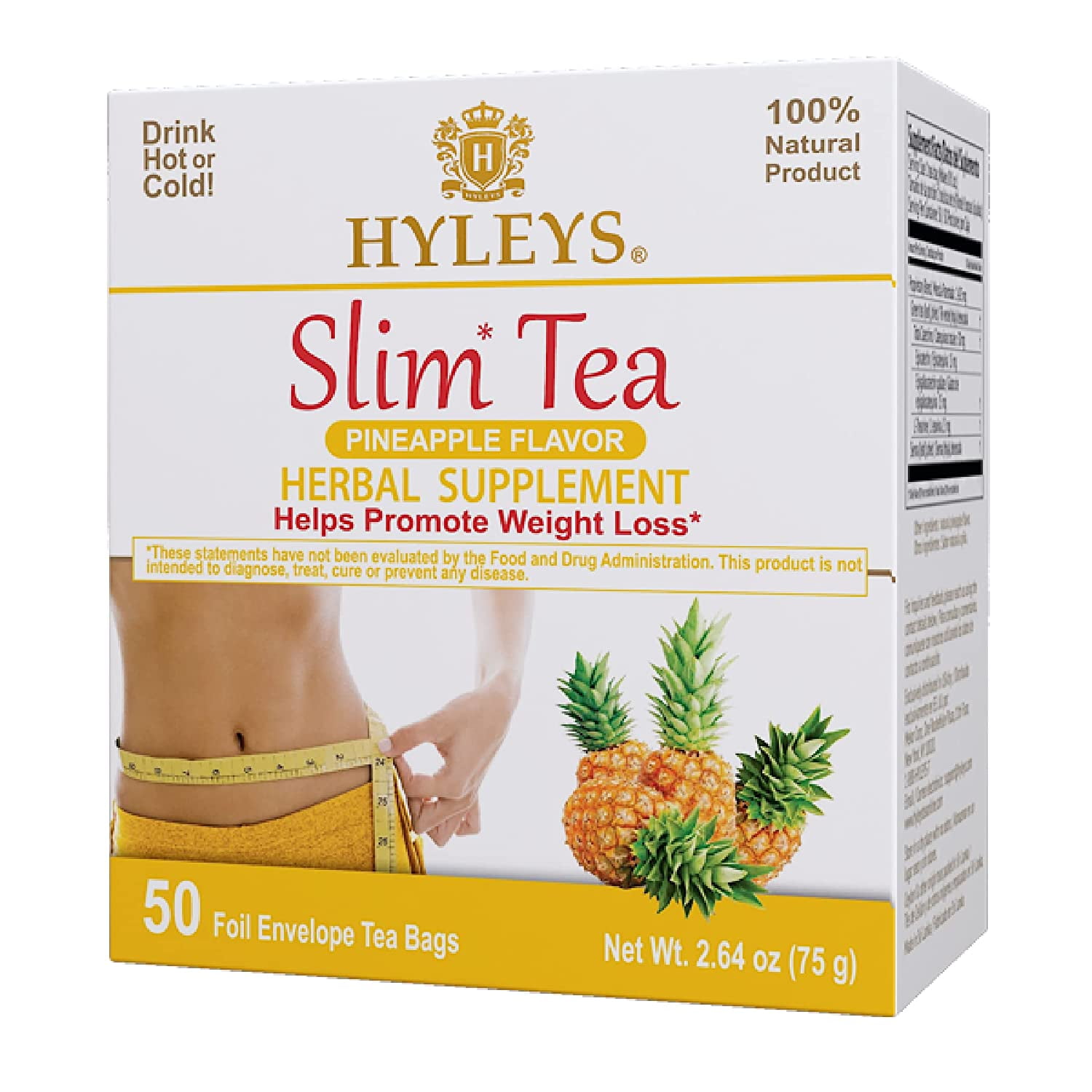 Hyleys Slim Tea Pineapple - 50 Tea Bags - Walmart.com