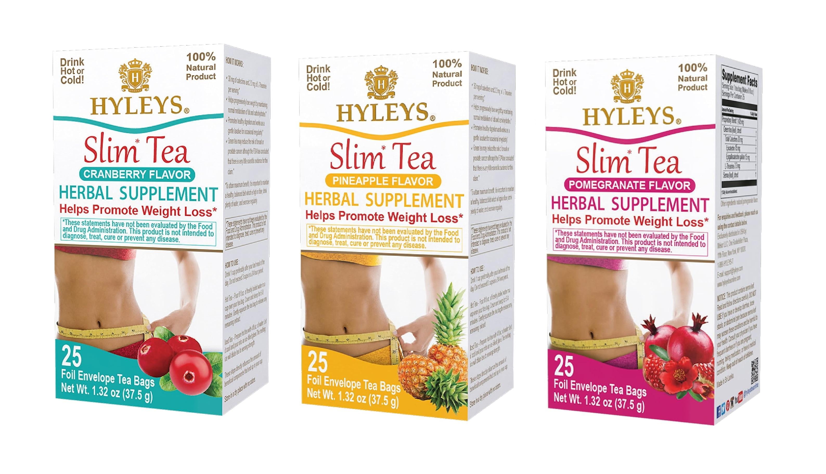 Hyleys Slim Tea Weight Loss Drink Bundle - Sunset Detox Harmony - 3 ...