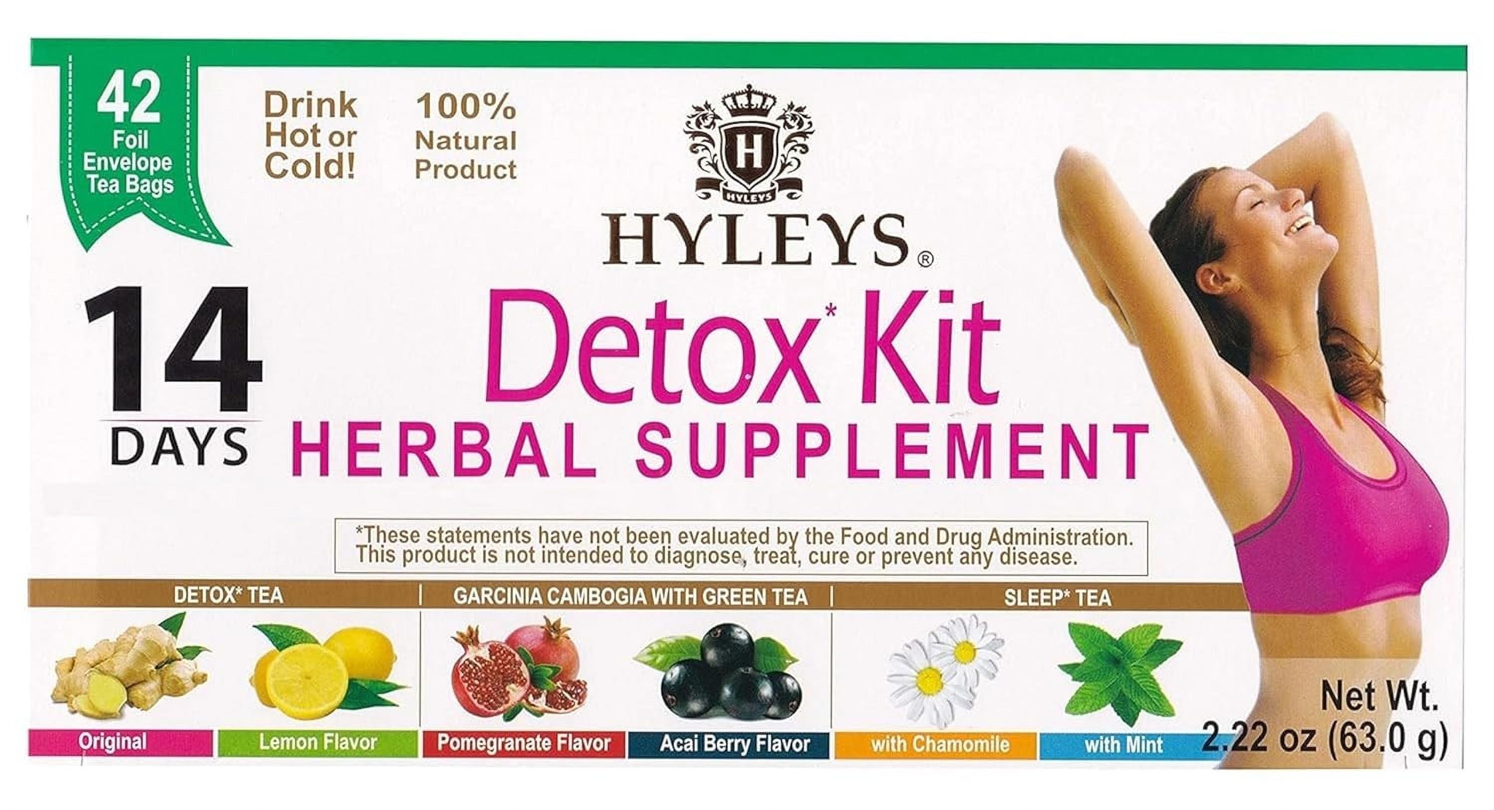 Hyleys Tea 14 Days Detox Kit, Assorted, 42 Foil Envelope Tea Bags, 2.22 ...