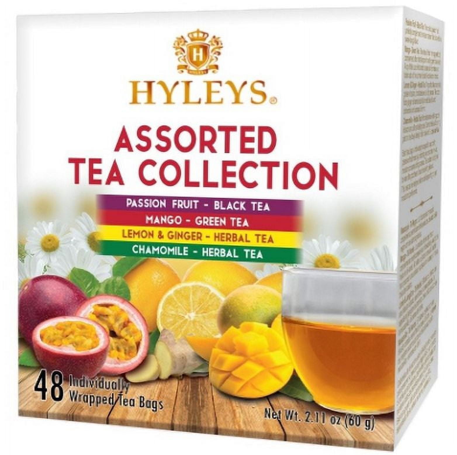 Hyleys Tea Variety Pack - Black, Green & Herbal Teas - Assorted Flavors ...
