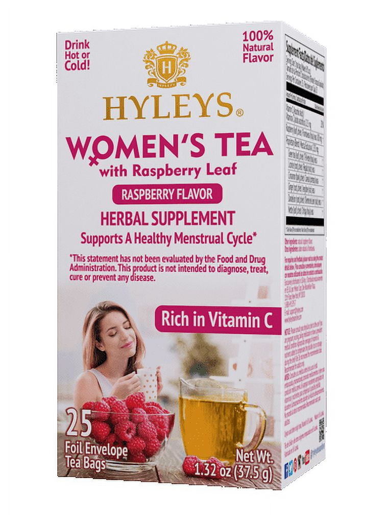 Hyleys Women Tea Raspberry Flavor - 25 Tea Bags - Supports Female ...
