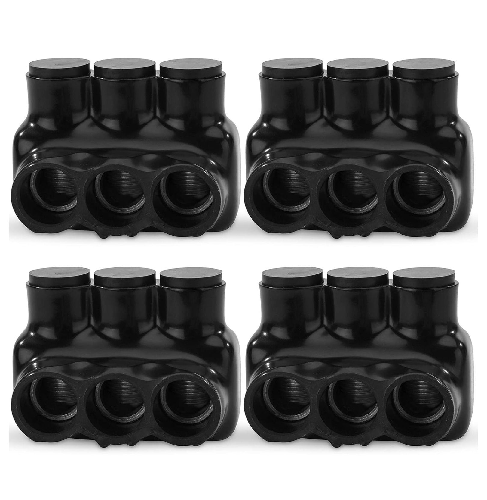Hymkun (4 Pack) Black insulated Connector - Dual Side Entry - 3 Port ...