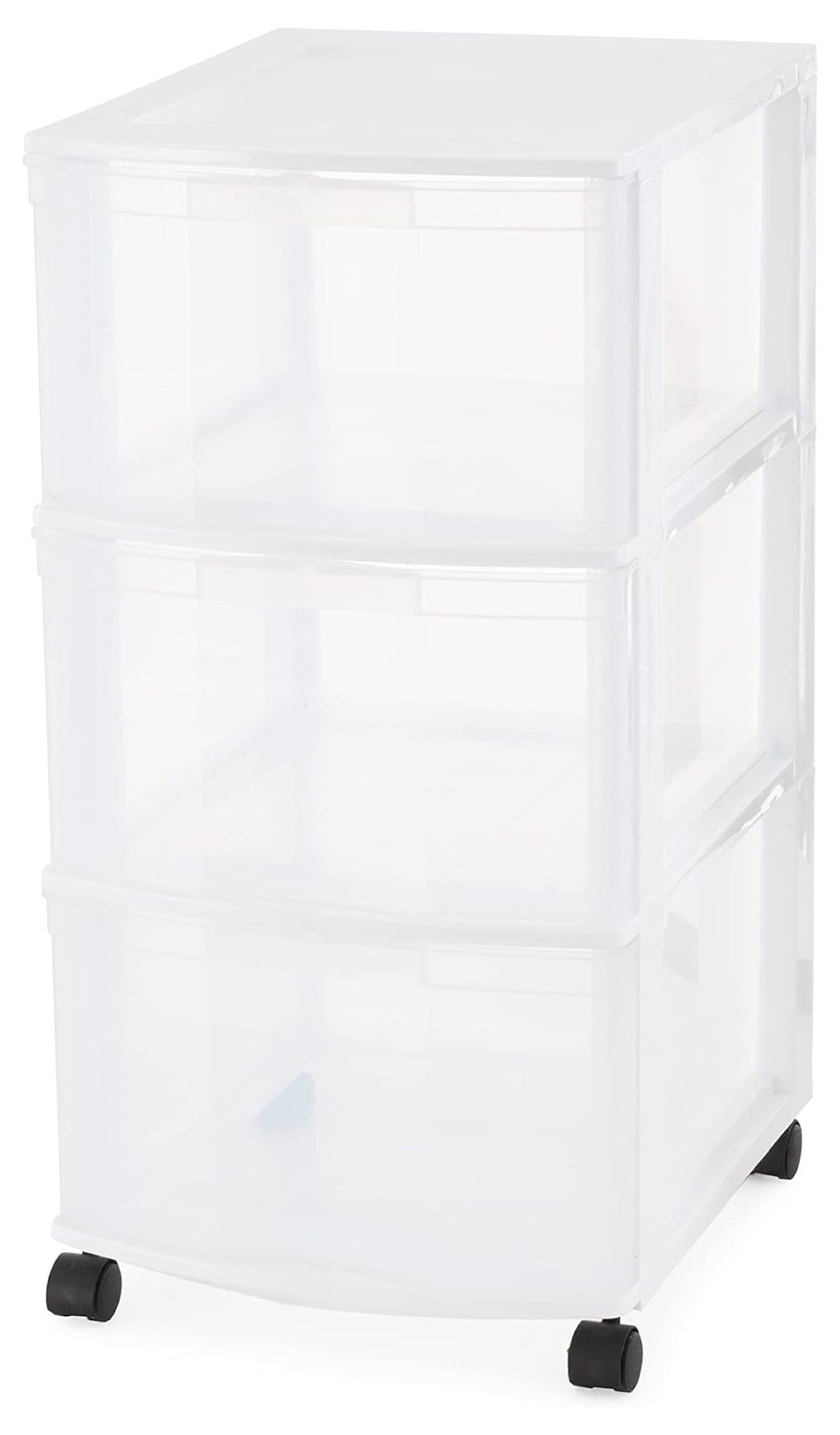 Hymkun Classic 3 Drawer Organizer Cart, Plastic Drawer Storage Dresser ...