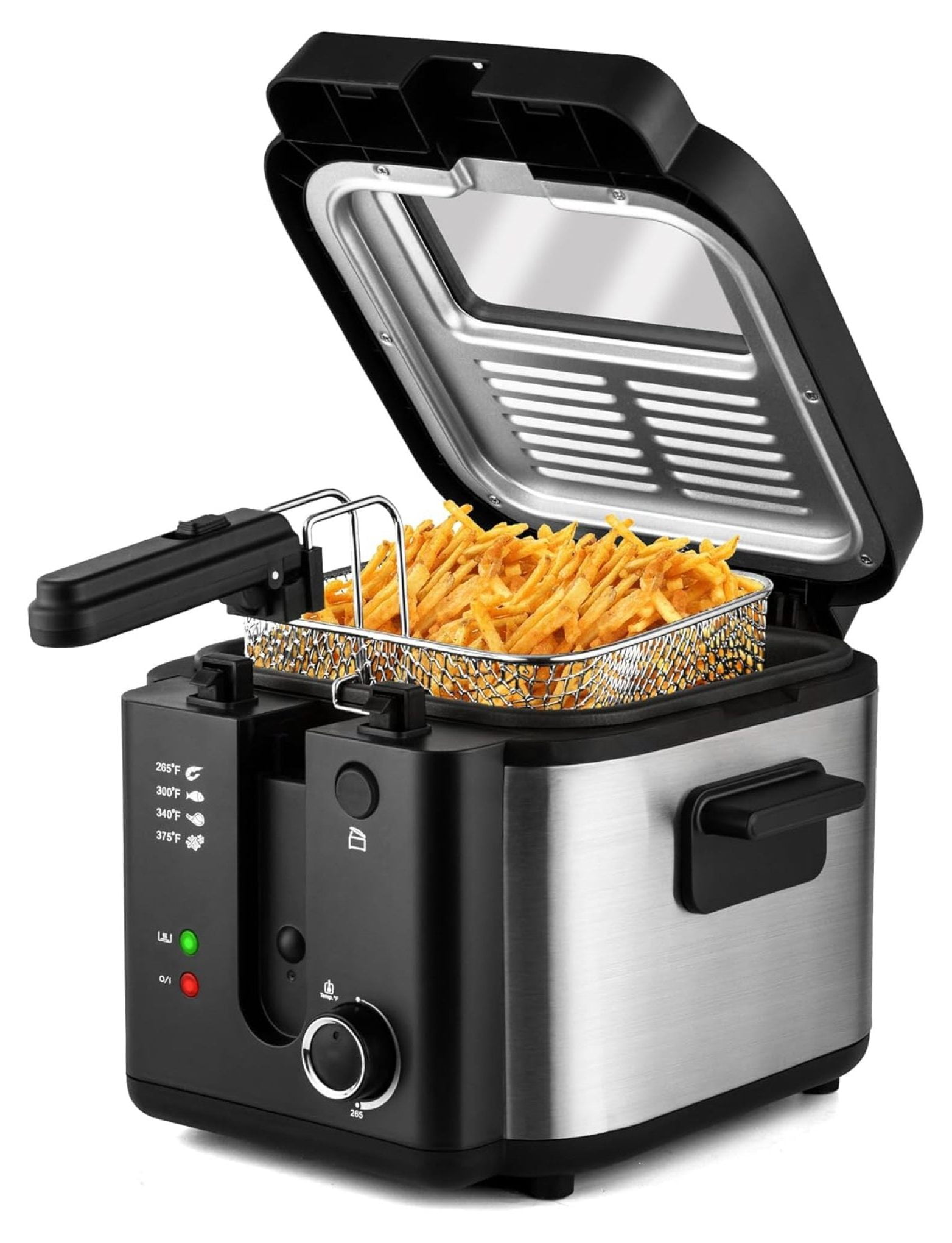 Hymkun Deep Fryer with Basket, 1500W Electric Deep Fryers for Home Use ...