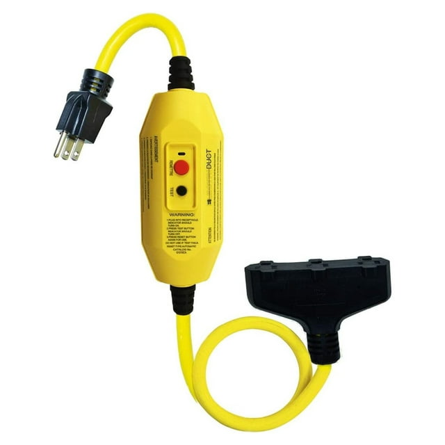 Hymkun GFCI Inline 15 Amp with 2FT Triple Tap Cord UL Outdoor ...