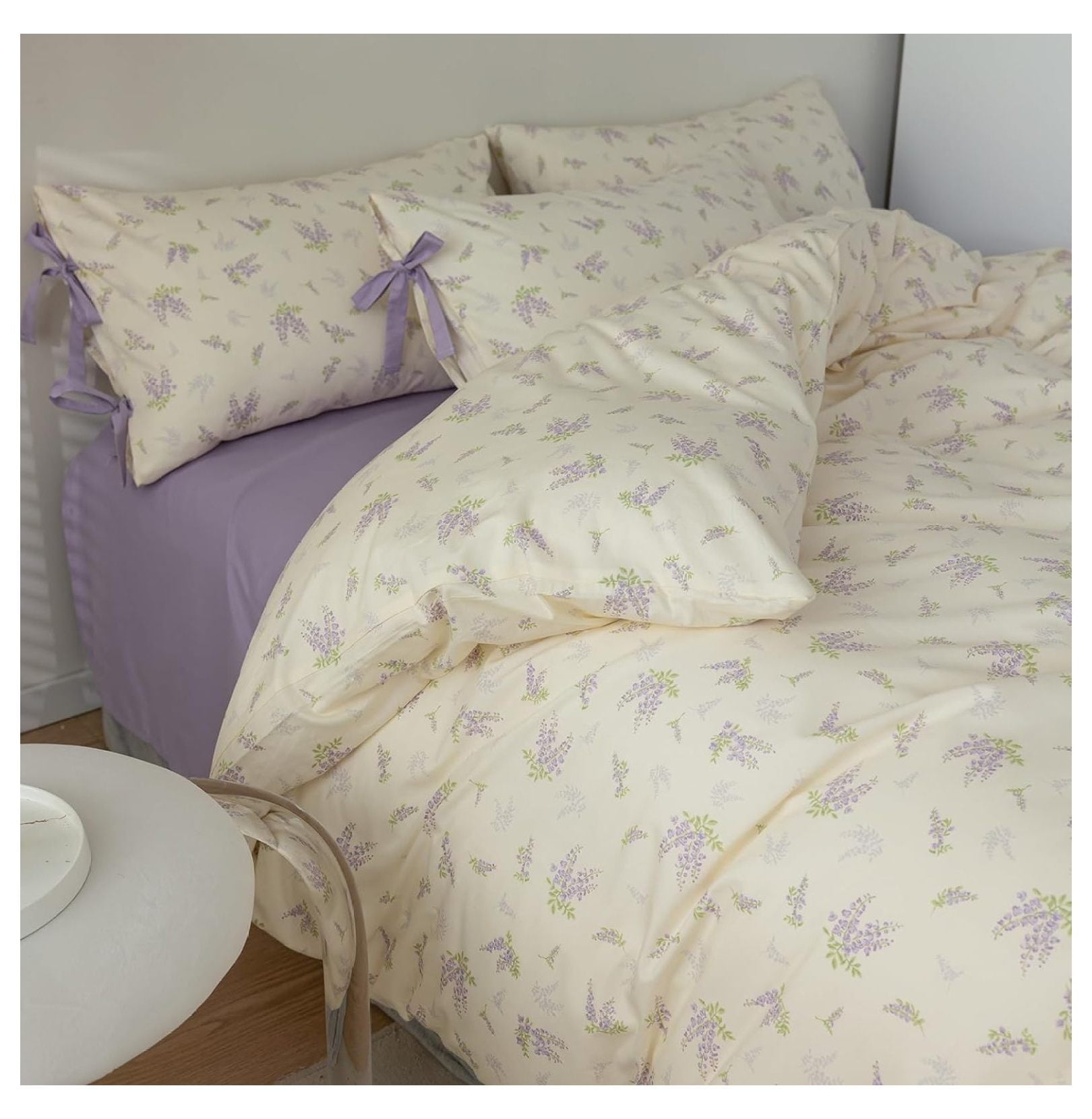 Hymkun Garden Botanical Floral Comforter Set Queen White Fluffy ...