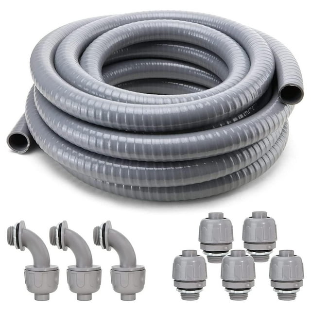 Hymkun Liquid-Tight Conduit and Connector Kit,Flexible Non Metallic ...